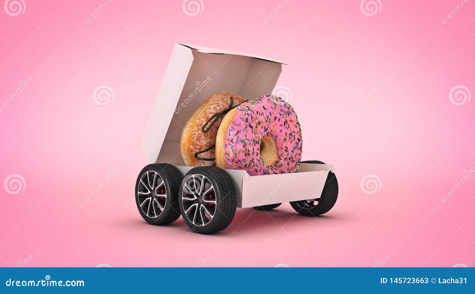 Donut Delivery. Concept Delivery Stock Illustration - Illustration of ...