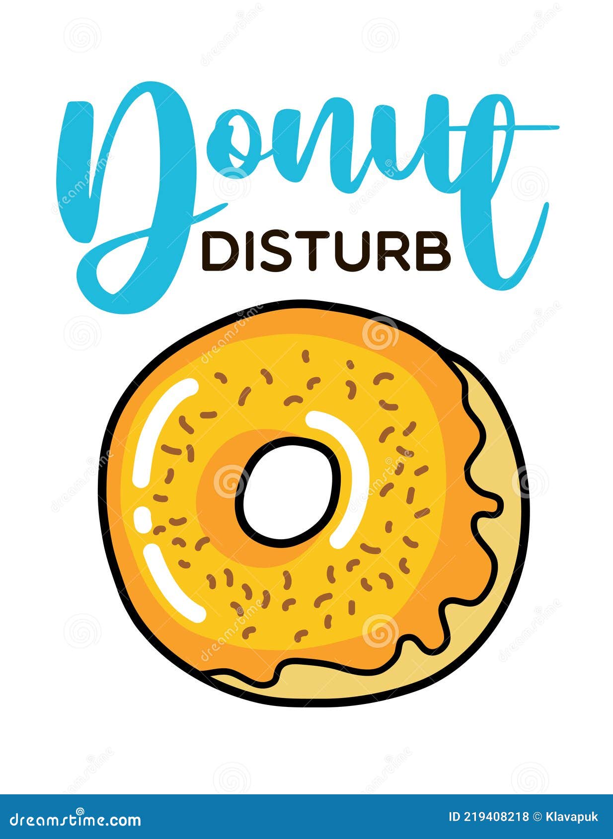 Donut Disturb - Fun Lettering With Doughnuts. Vector Illustration ...