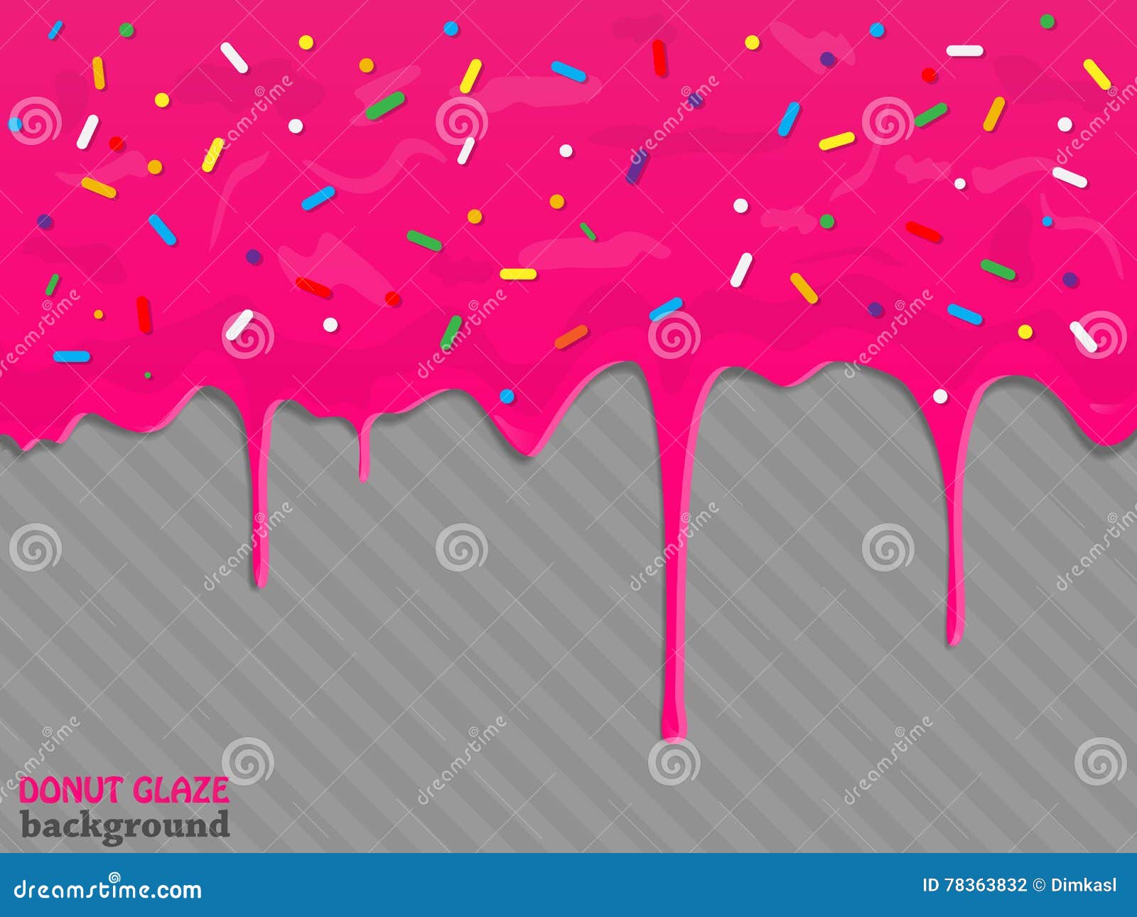 Dripping Pink Donut Glaze Background Cartoon Vector | CartoonDealer.com ...