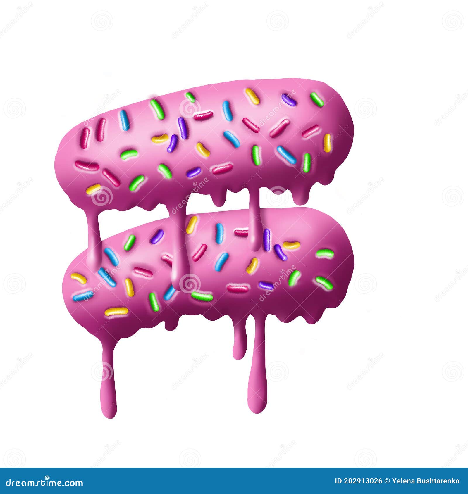 Donut Font, Tasty Signs of Despair Symbols Alphabets. Isolated Objects ...