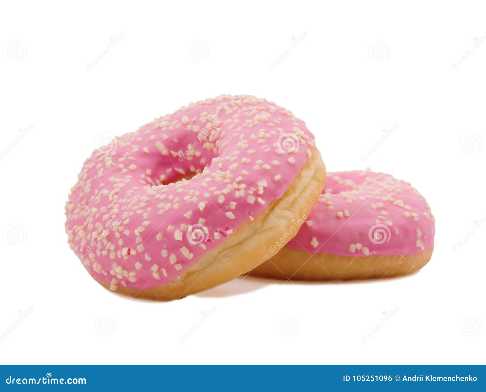 Donut on the Front Leaning on Another Donut on a White Isolated ...
