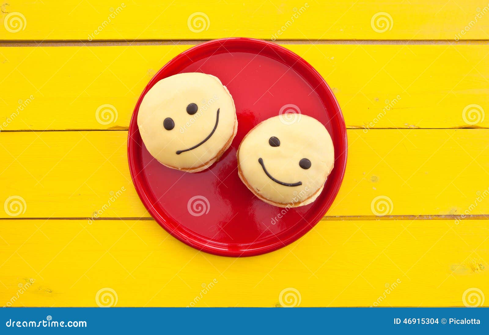 Donut with Funny Smiley Face Stock Photo - Image of pancakes, copy ...