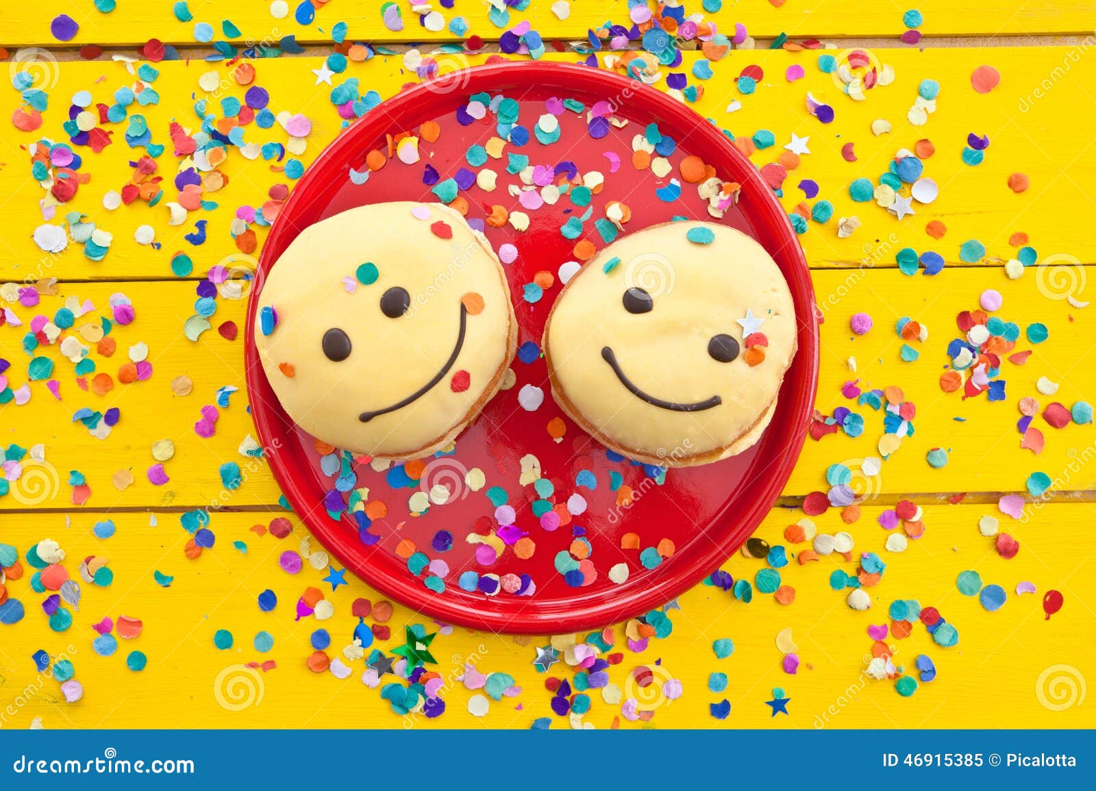 Donut with Funny Smiley Face Stock Image - Image of colorful, buns ...