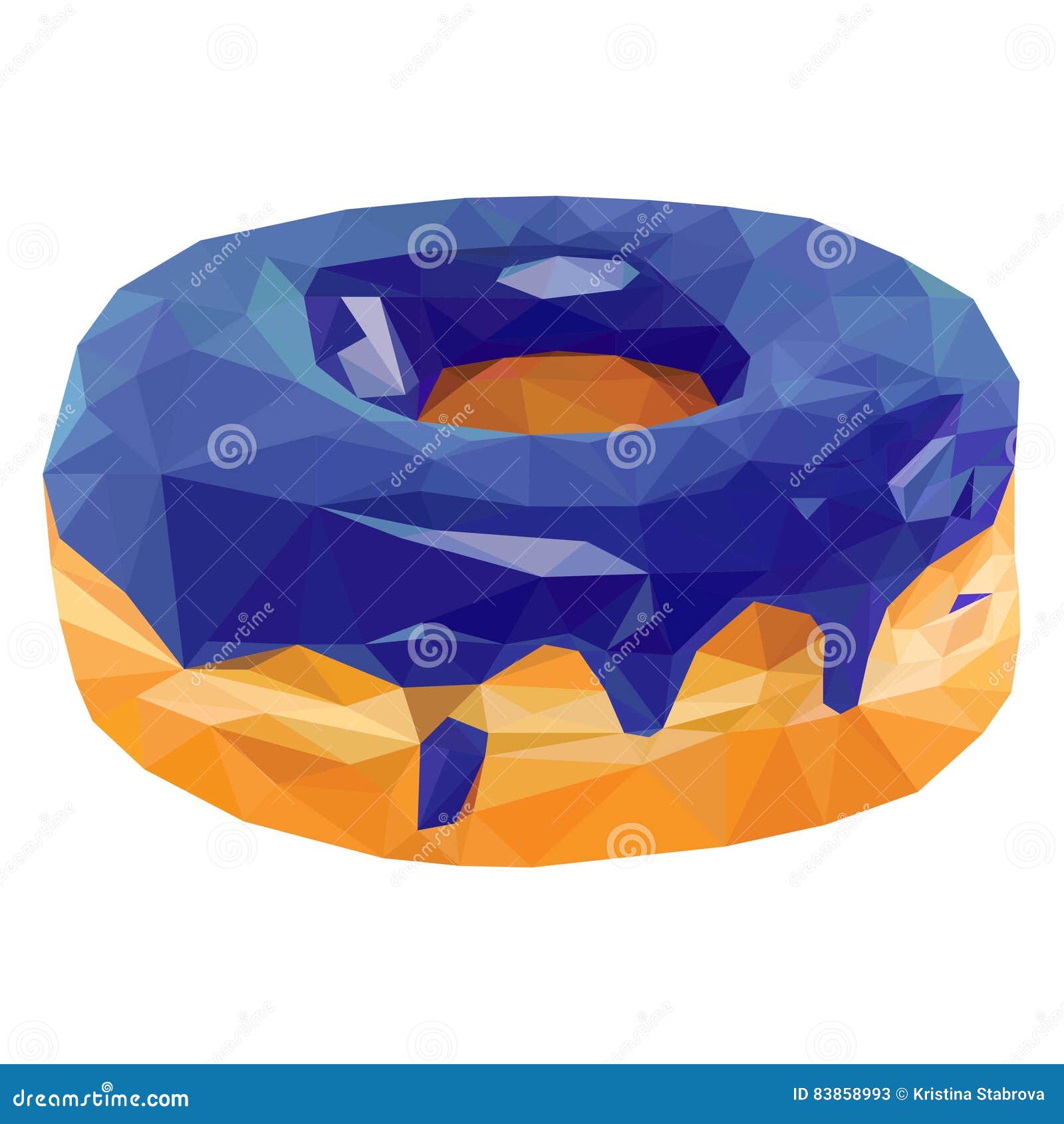 Donut in Geometric Pattern Style. Geometric Rumpled Triangular Stock ...