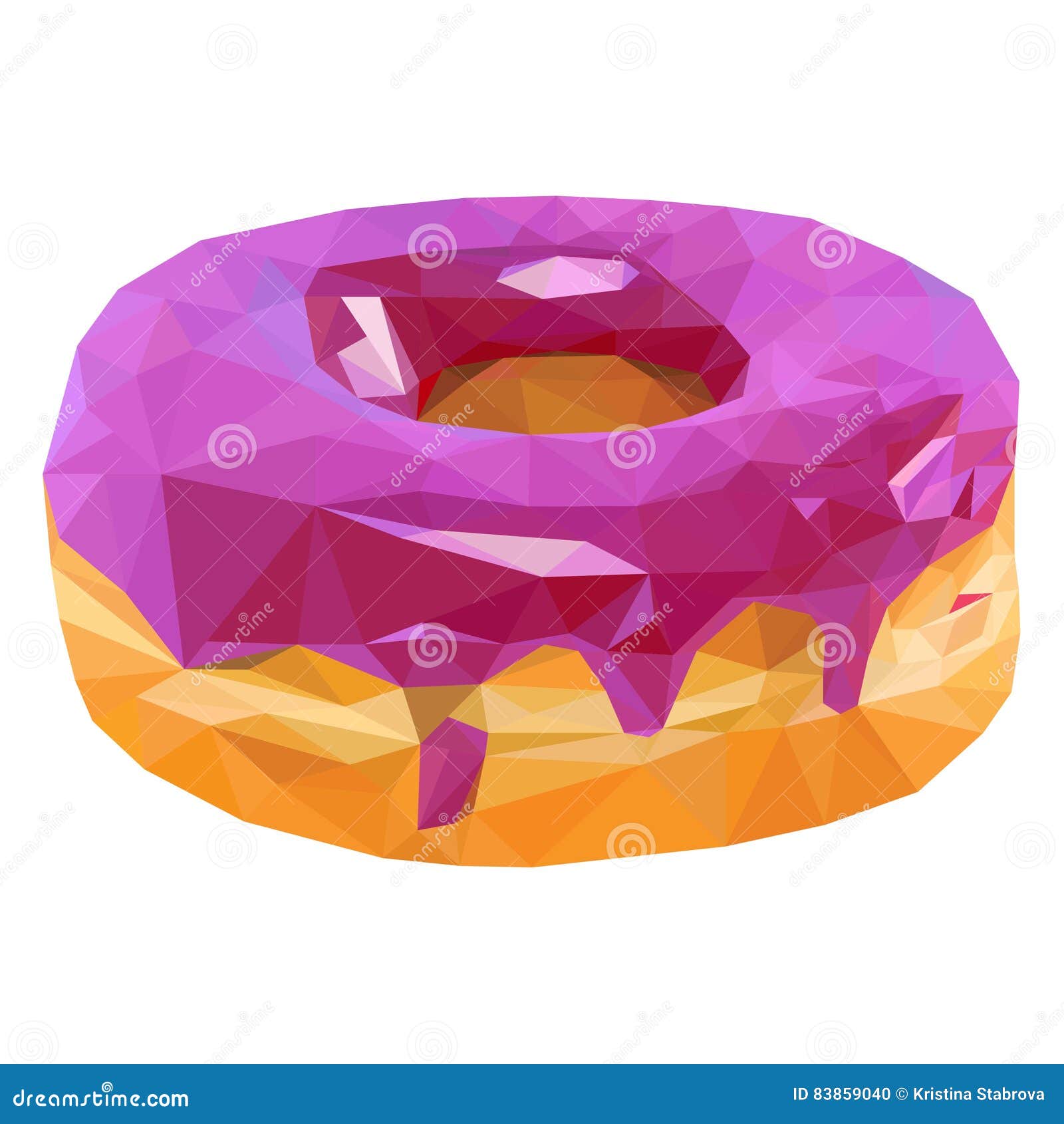 Donut in Geometric Pattern Style. Geometric Rumpled Triangular Stock ...