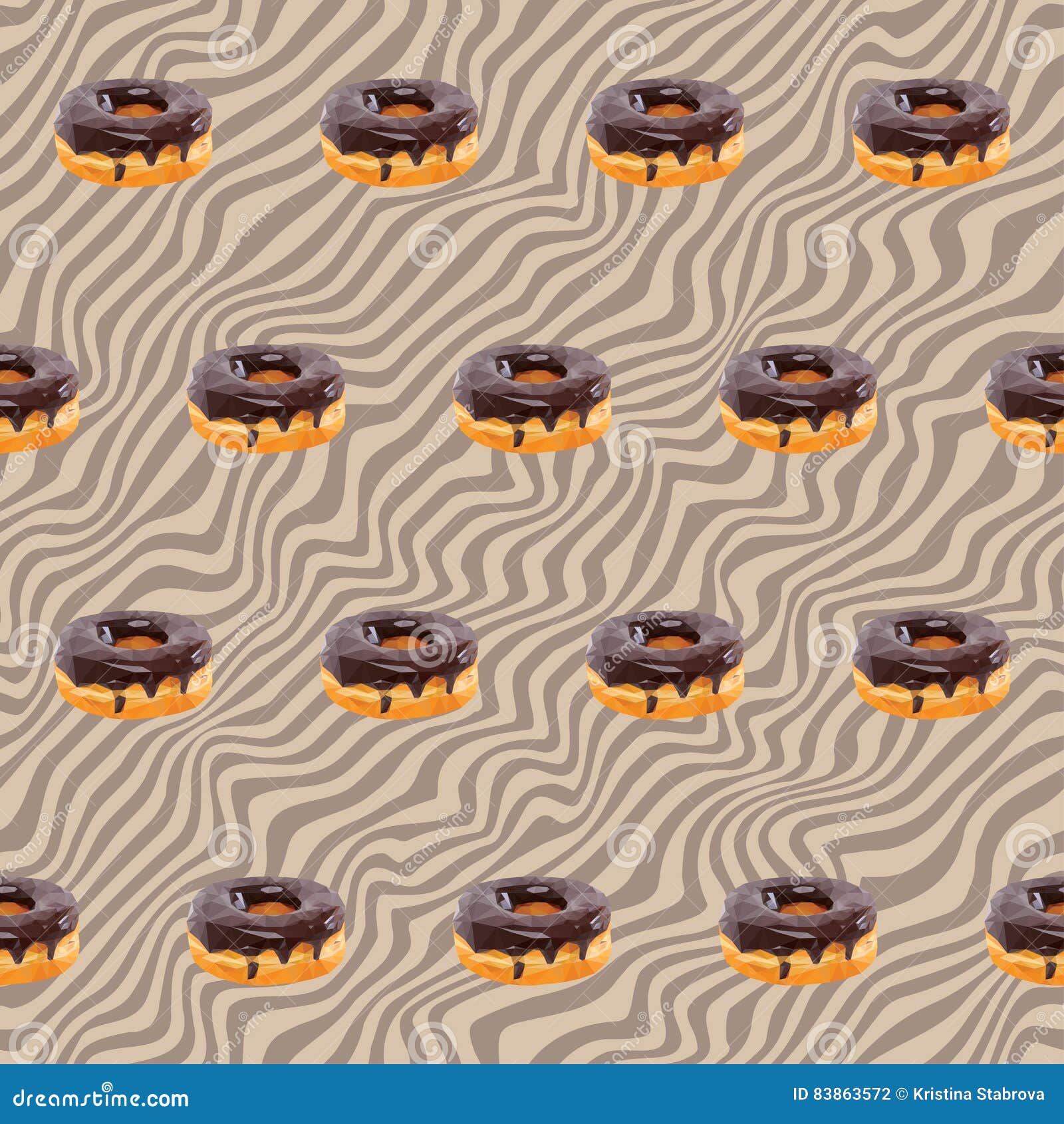 Donut in Geometric Pattern Style. Geometric Rumpled Triangular Stock ...