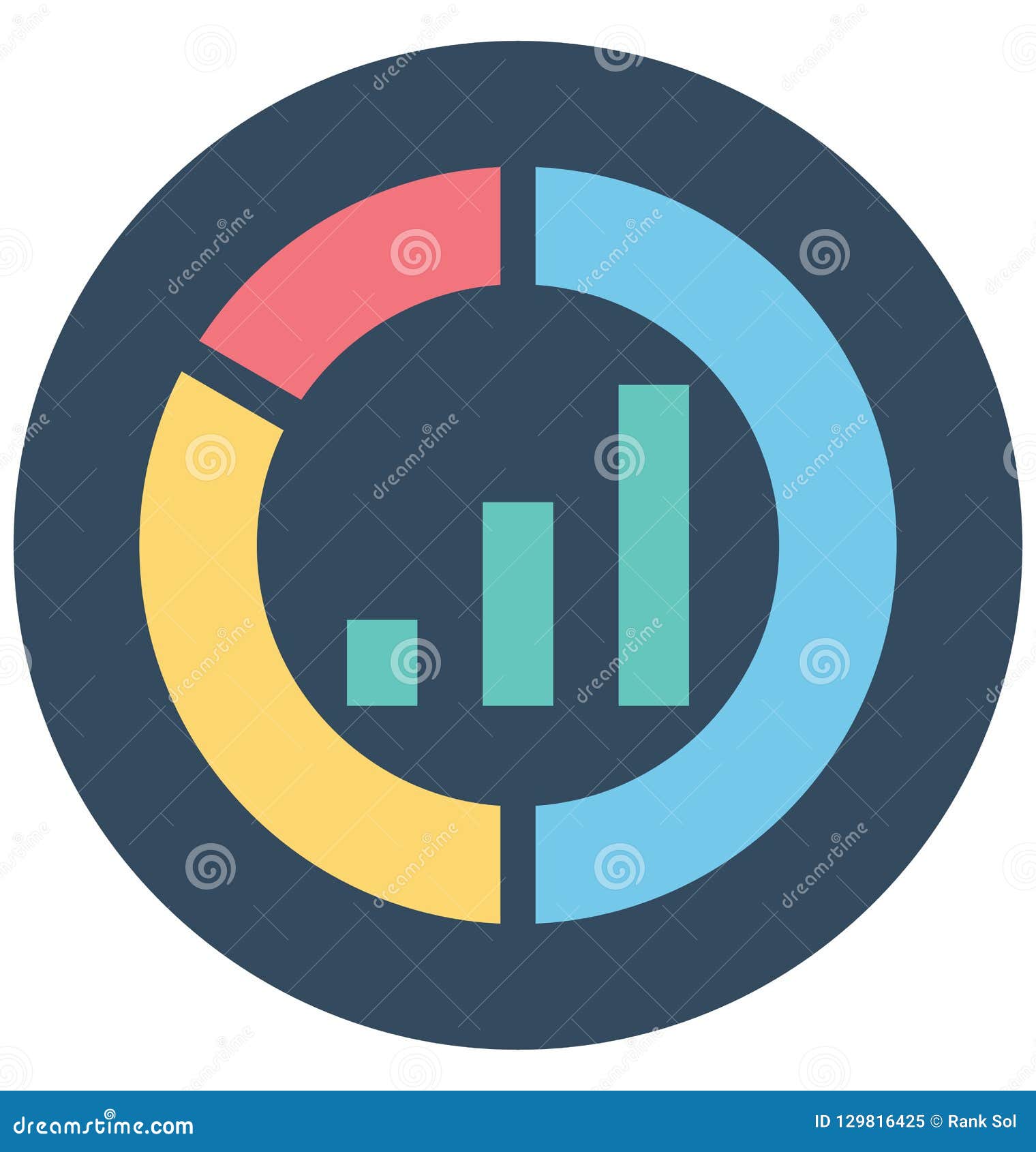 Donut Graph with Bar Graph, Donut Graph, Isolated Vector Icons that Can ...