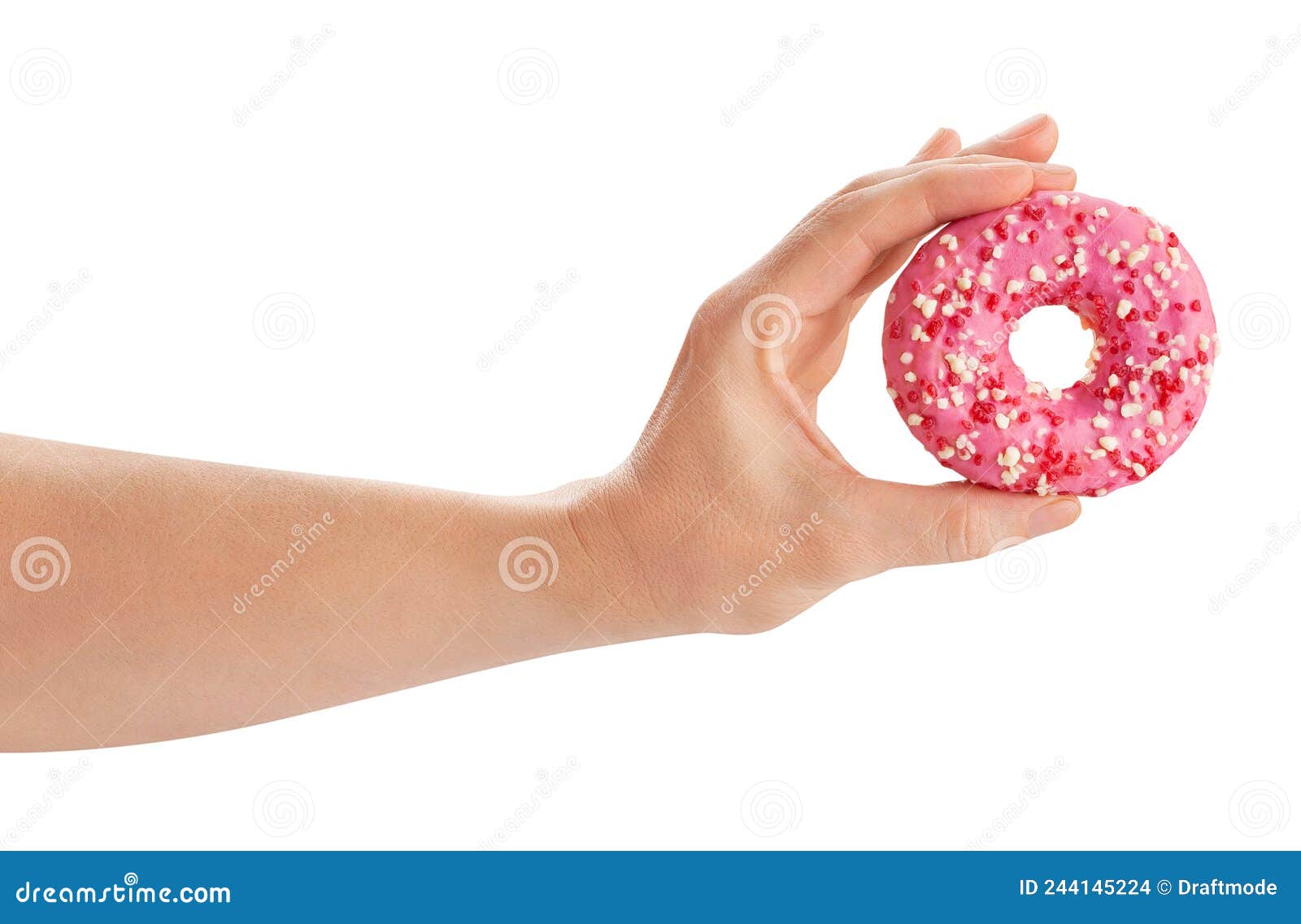 Donut in Hand Path Isolated Stock Photo - Image of bakery, hand: 244145224