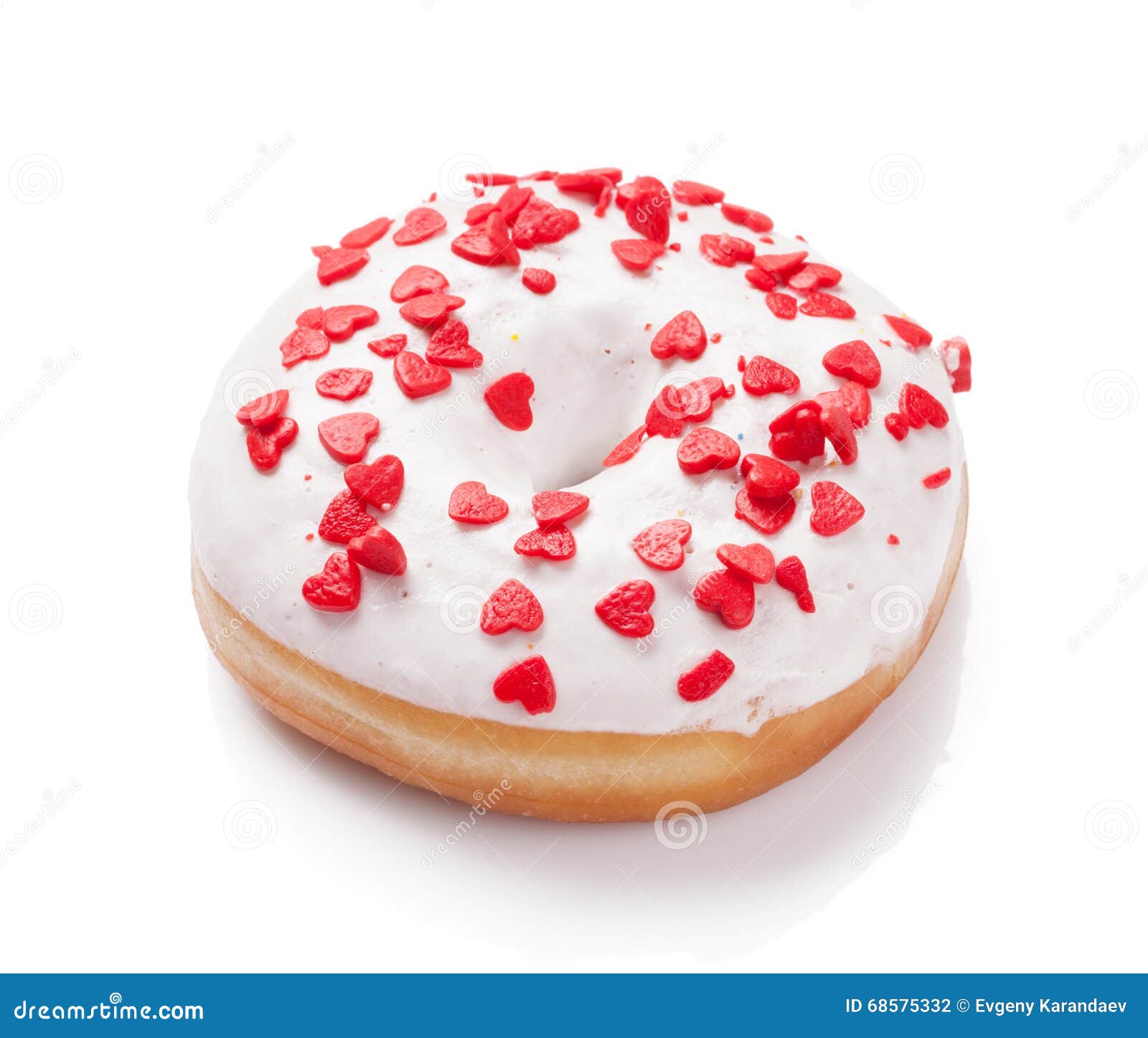 Donut with Heart Shaped Decor Stock Photo - Image of sweet, love: 68575332