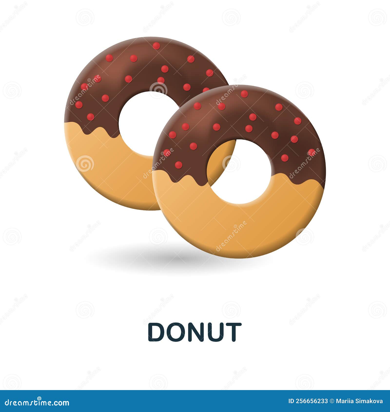 Donut Icon. 3d Illustration from Coffee Collection Stock Vector ...