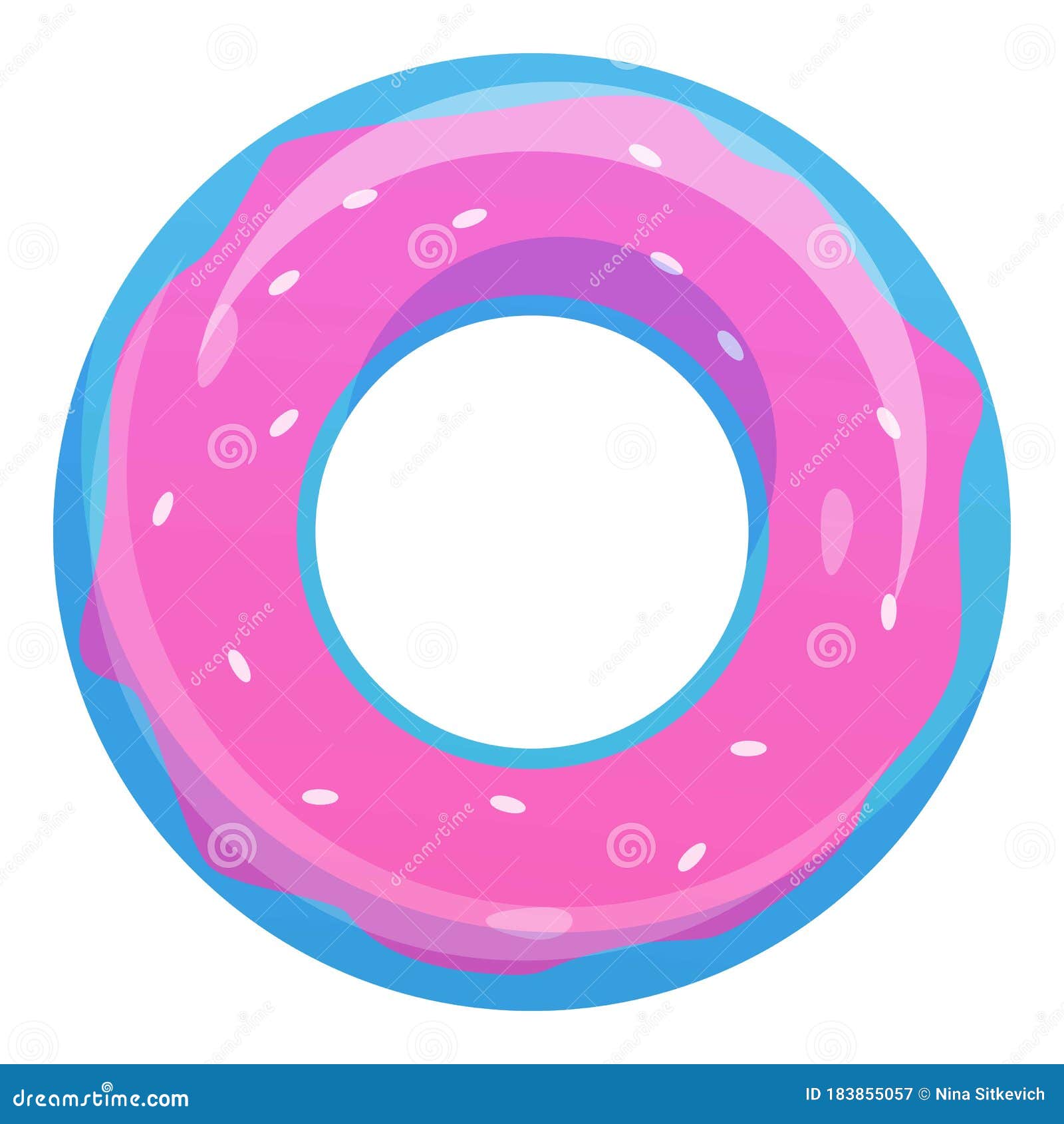 Donut Inflatable Ring Icon, Cartoon Style Stock Vector - Illustration ...