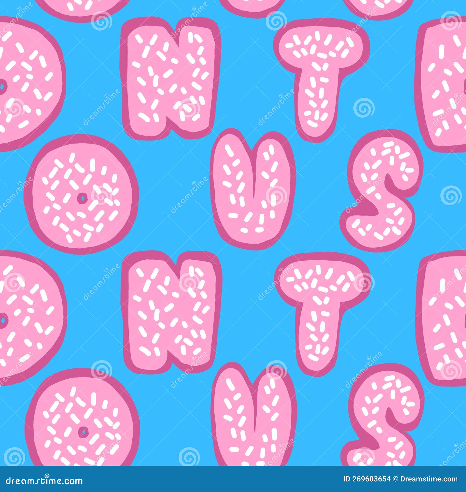 Donut Lettering in Cartoon Flat Style Stock Vector - Illustration of ...