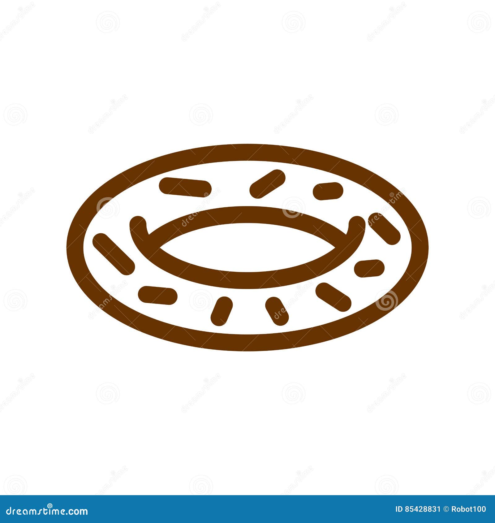 Donut Line Drawing Vector Set Isolated On White Background ...