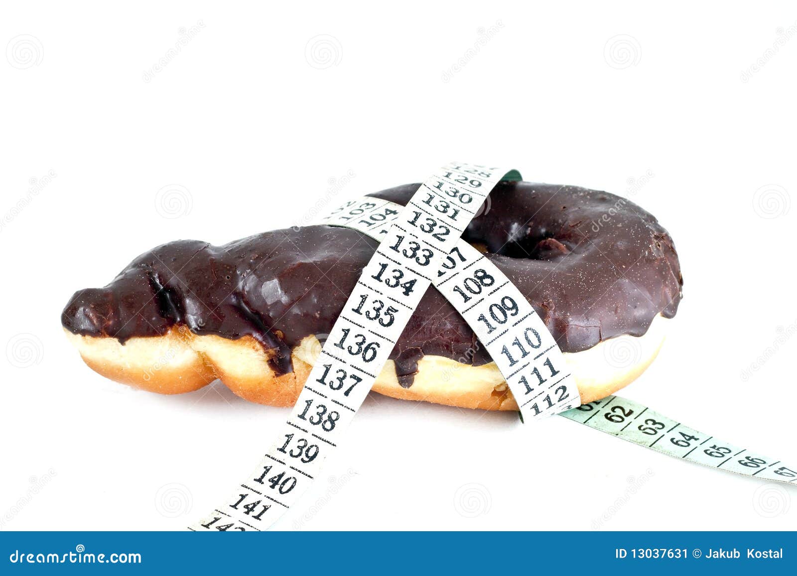 Donut with measuring tape stock image. Image of dessert - 13037631