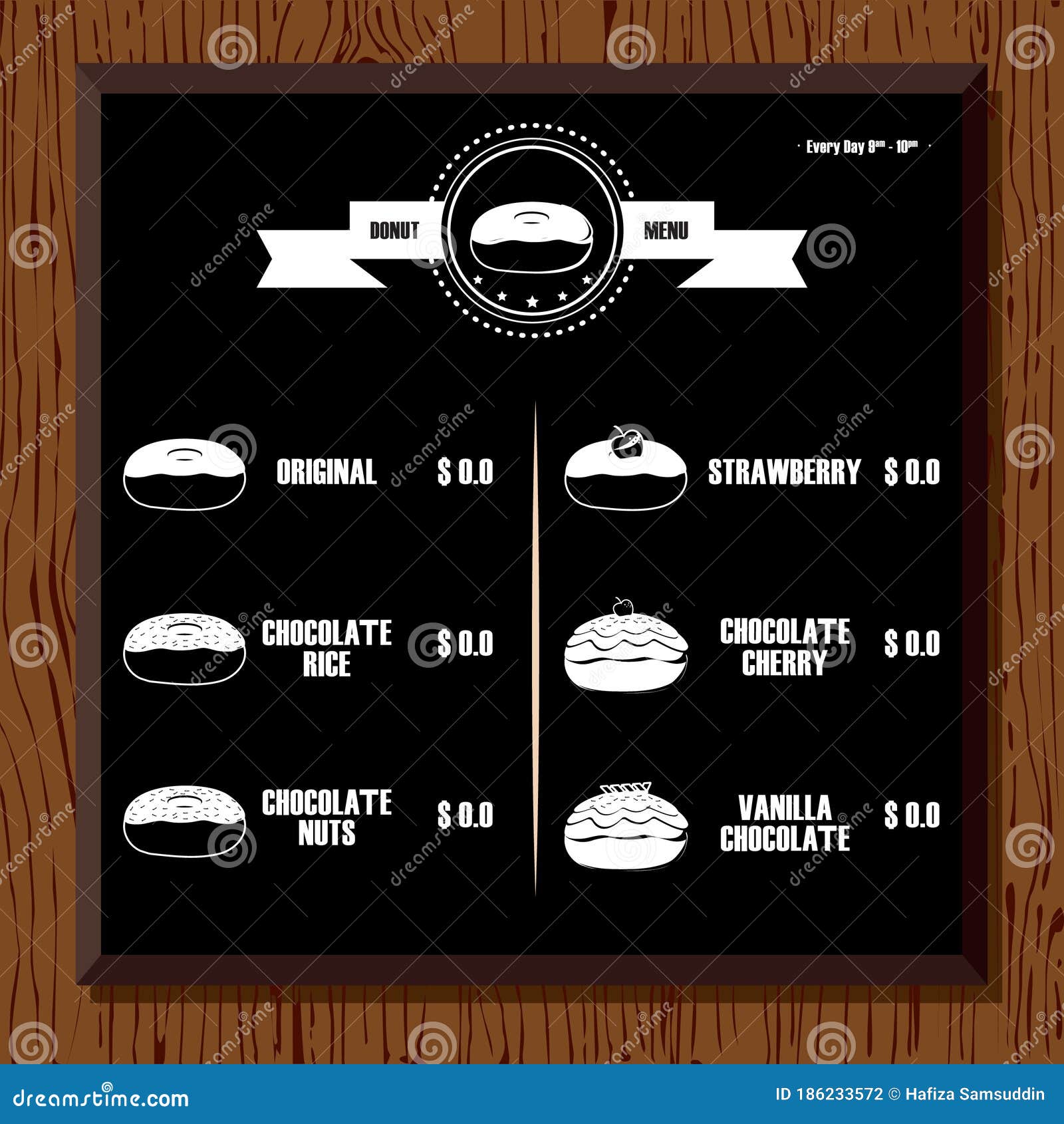Donut Menu. Vector Illustration Decorative Design Stock Vector ...