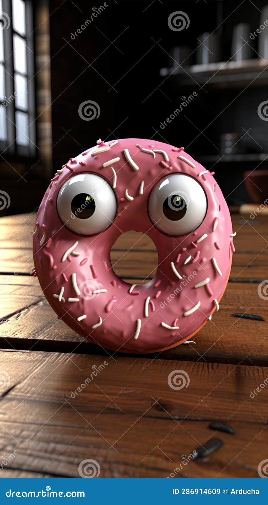 Donut Monster Mocking Expression 3d Rendering Stock Illustration ...