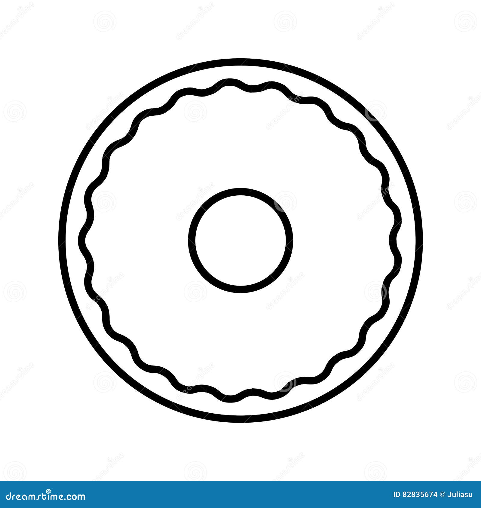 Donut. Outline Drawing Vector Illustration | CartoonDealer.com #113565720