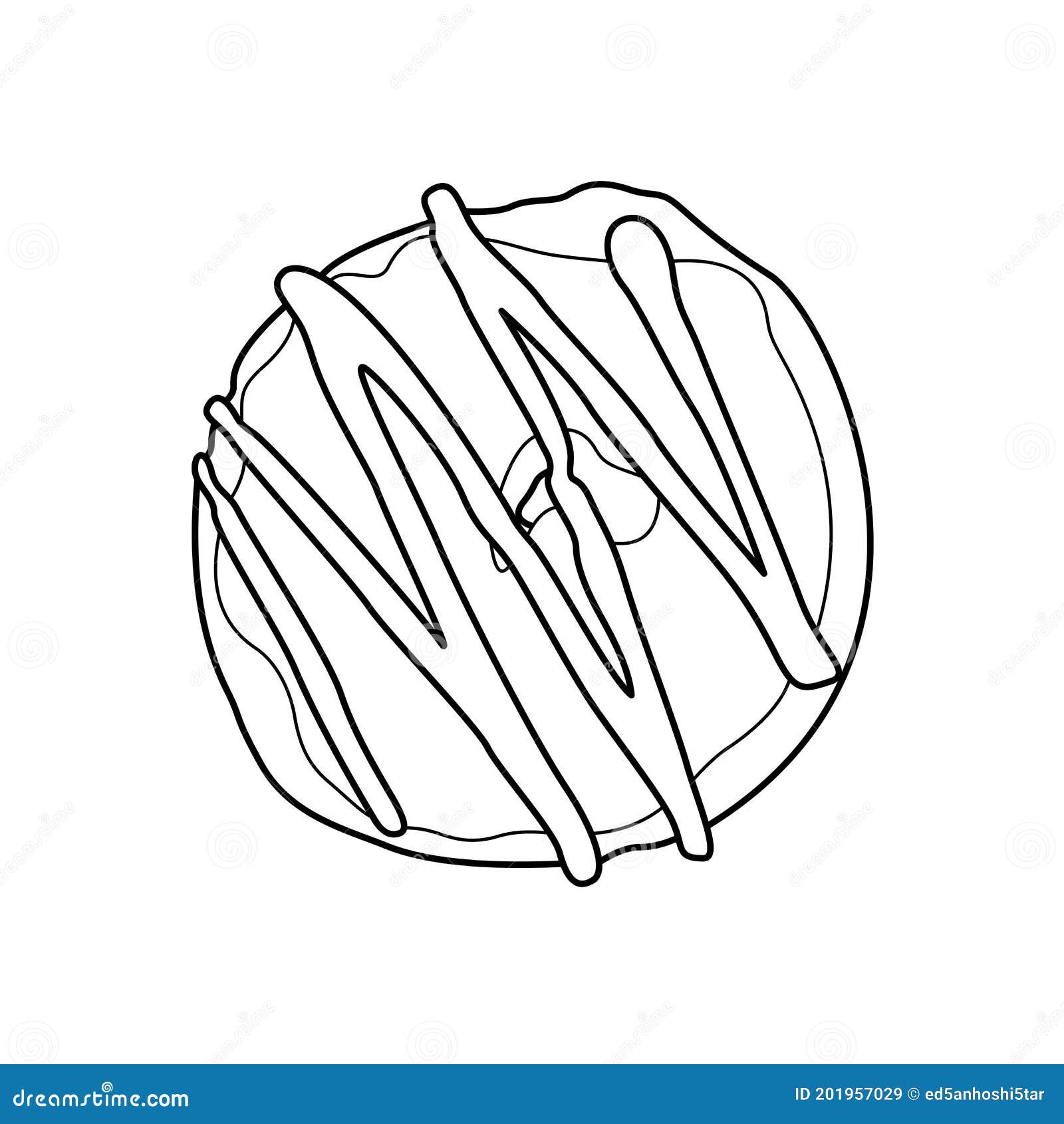 Donut. Outline Drawing Vector Illustration | CartoonDealer.com #113565720