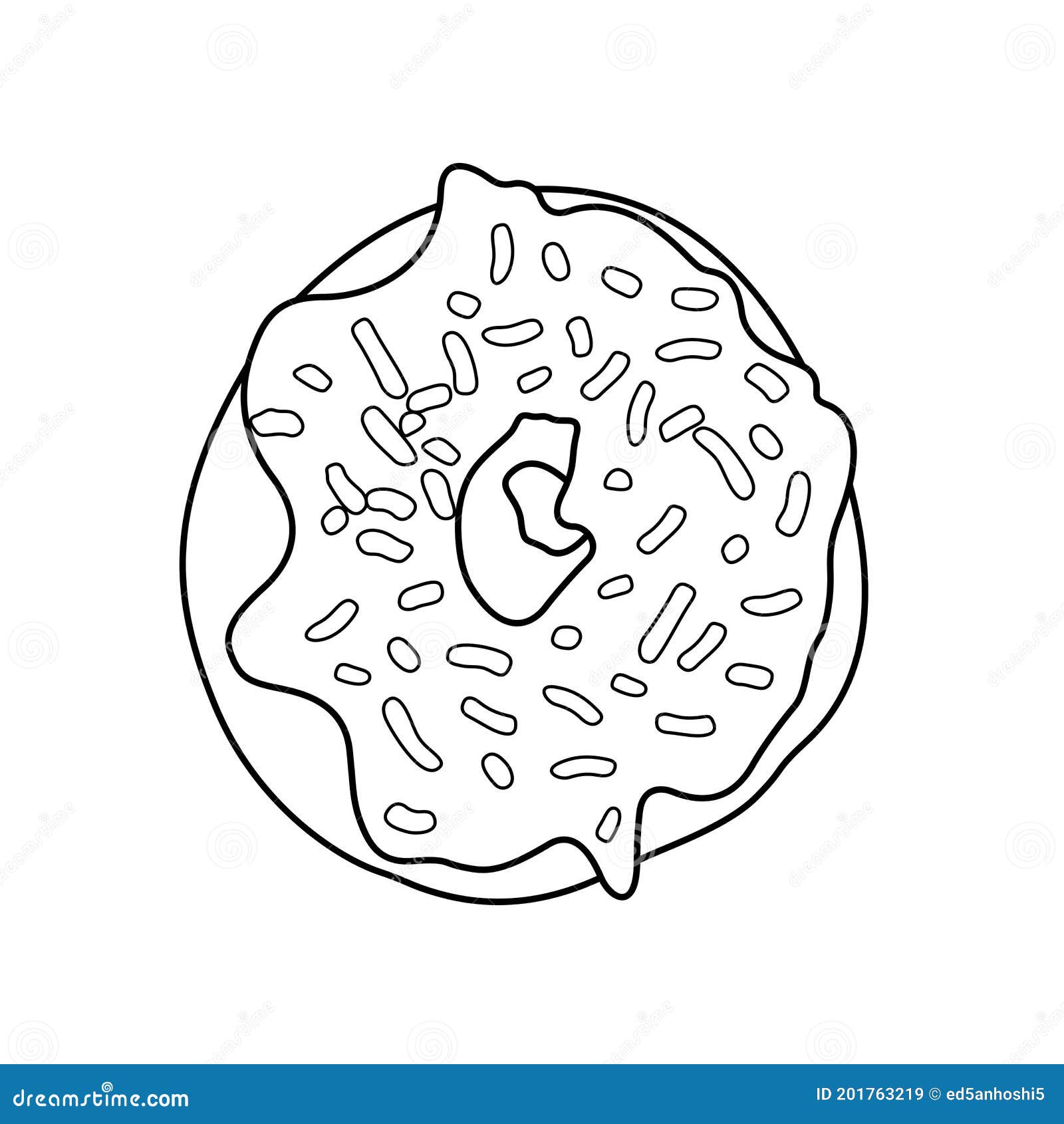 Donut Outline Vector Version 1 Stock Vector - Illustration of delicious ...