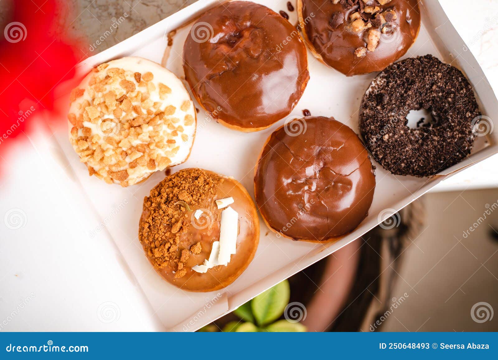 Donut pack stock image. Image of cream, breakfast, glazed - 250648493