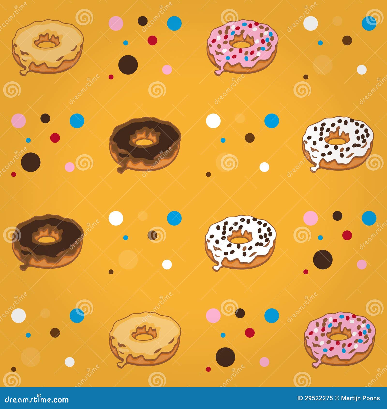 Donut pattern stock vector. Illustration of food, textile - 29522275