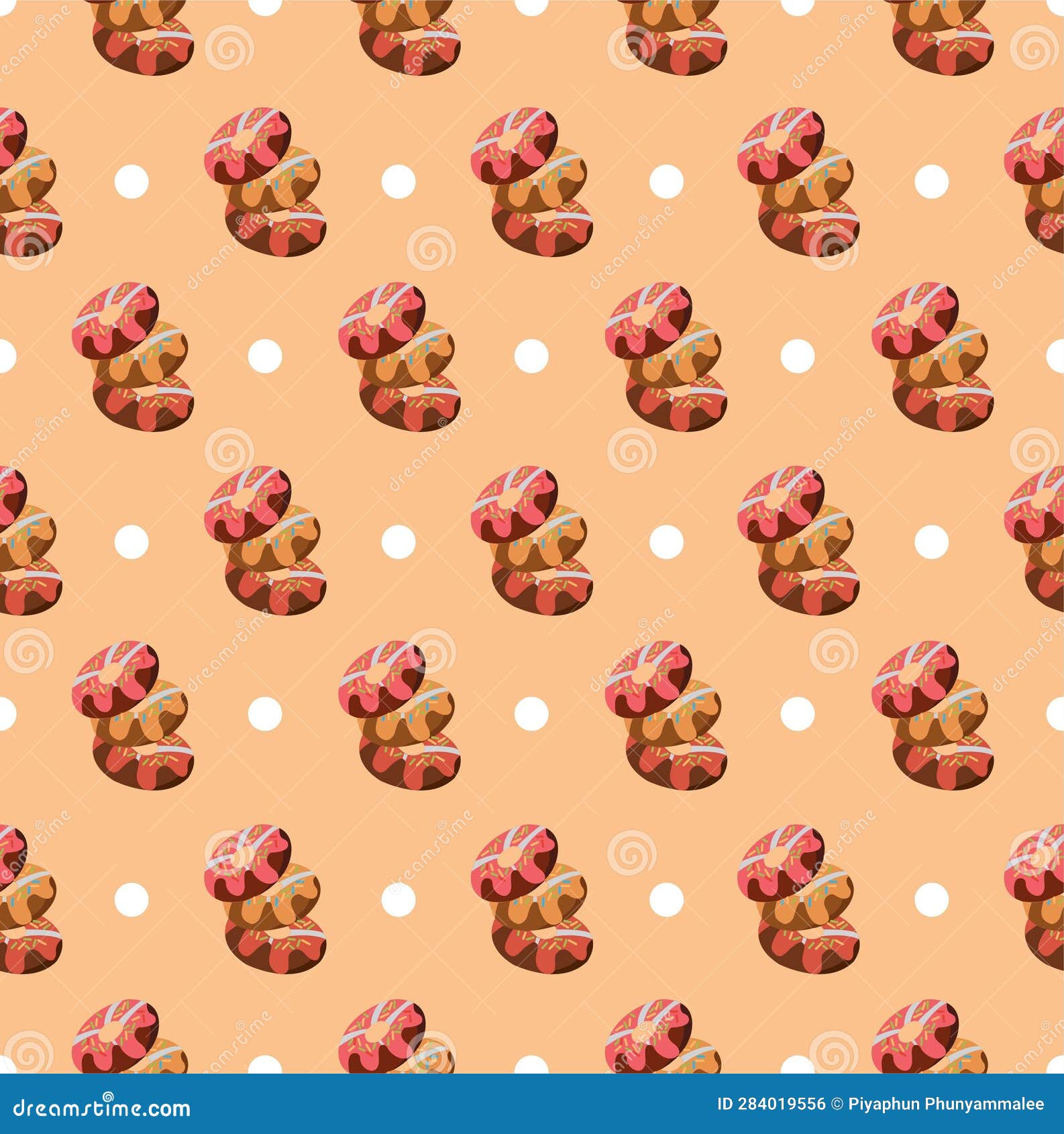 Graphic Donut Pattern Fabric with Circle 9 Stock Vector - Illustration ...