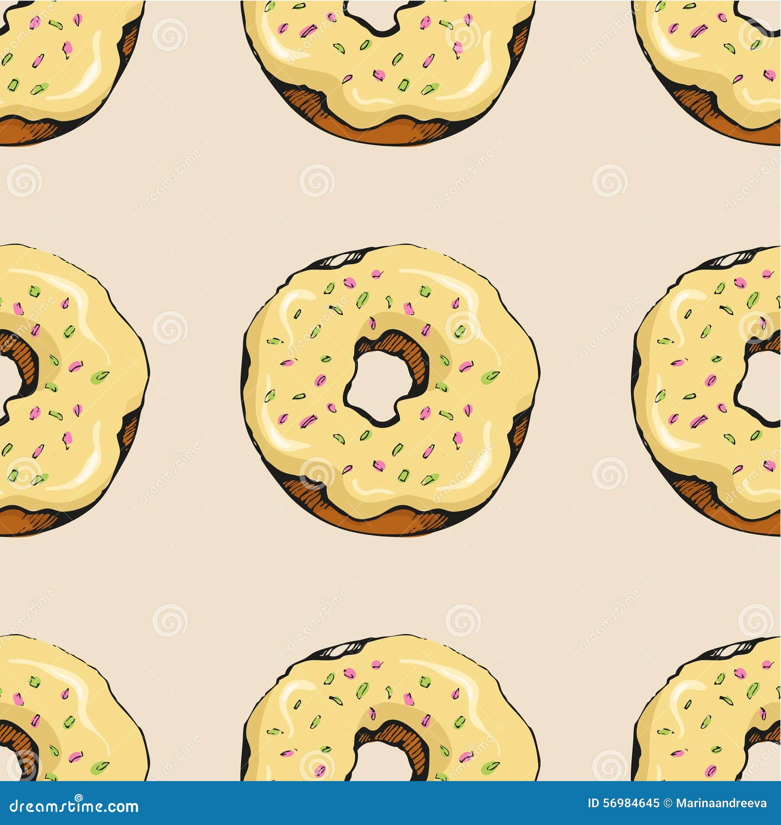 Donut pattern 15 stock vector. Illustration of iced, glazed - 56984645