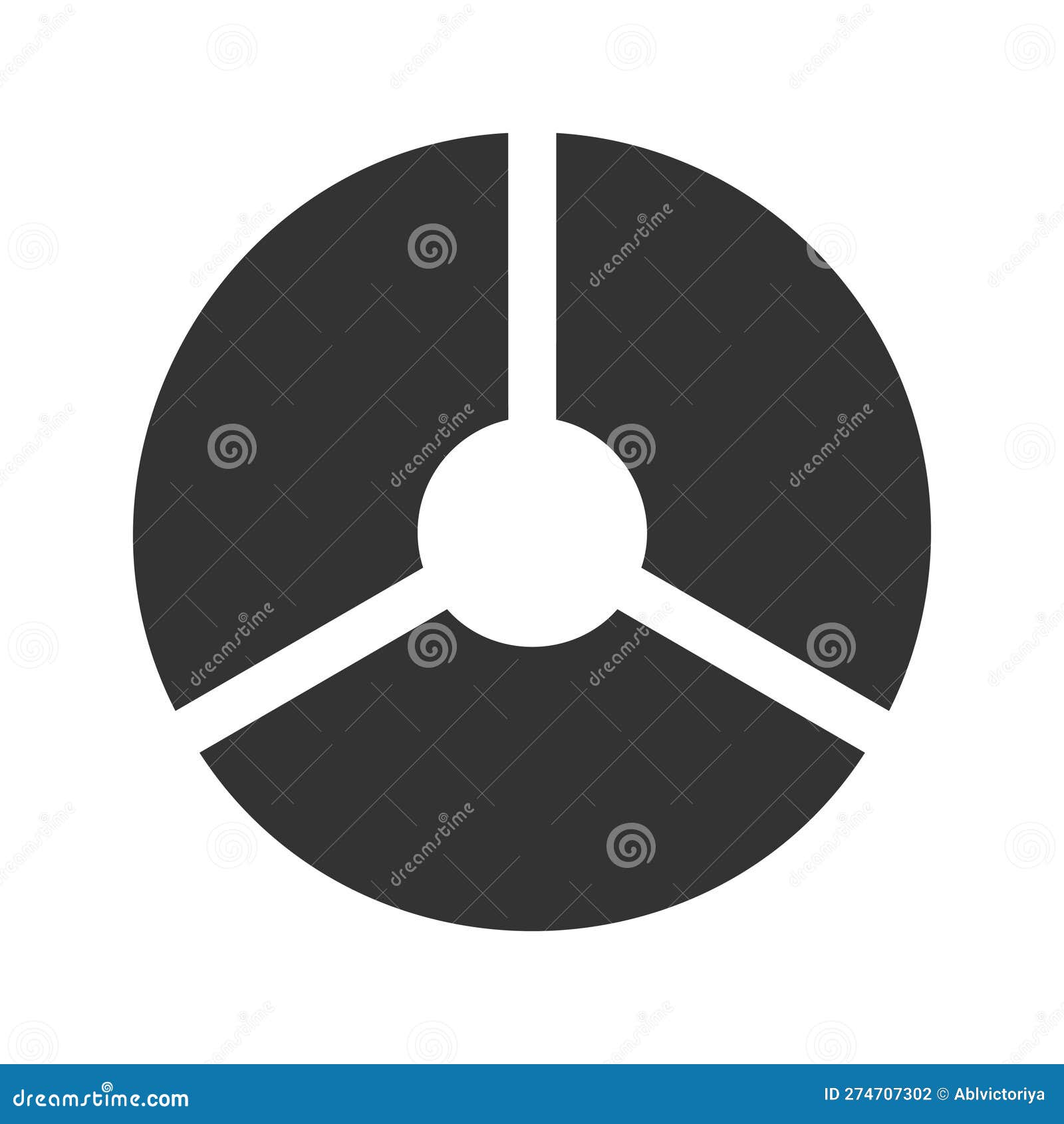 Donut or Pie Chart Example. Circle Divided on 3 Equal Parts Stock ...