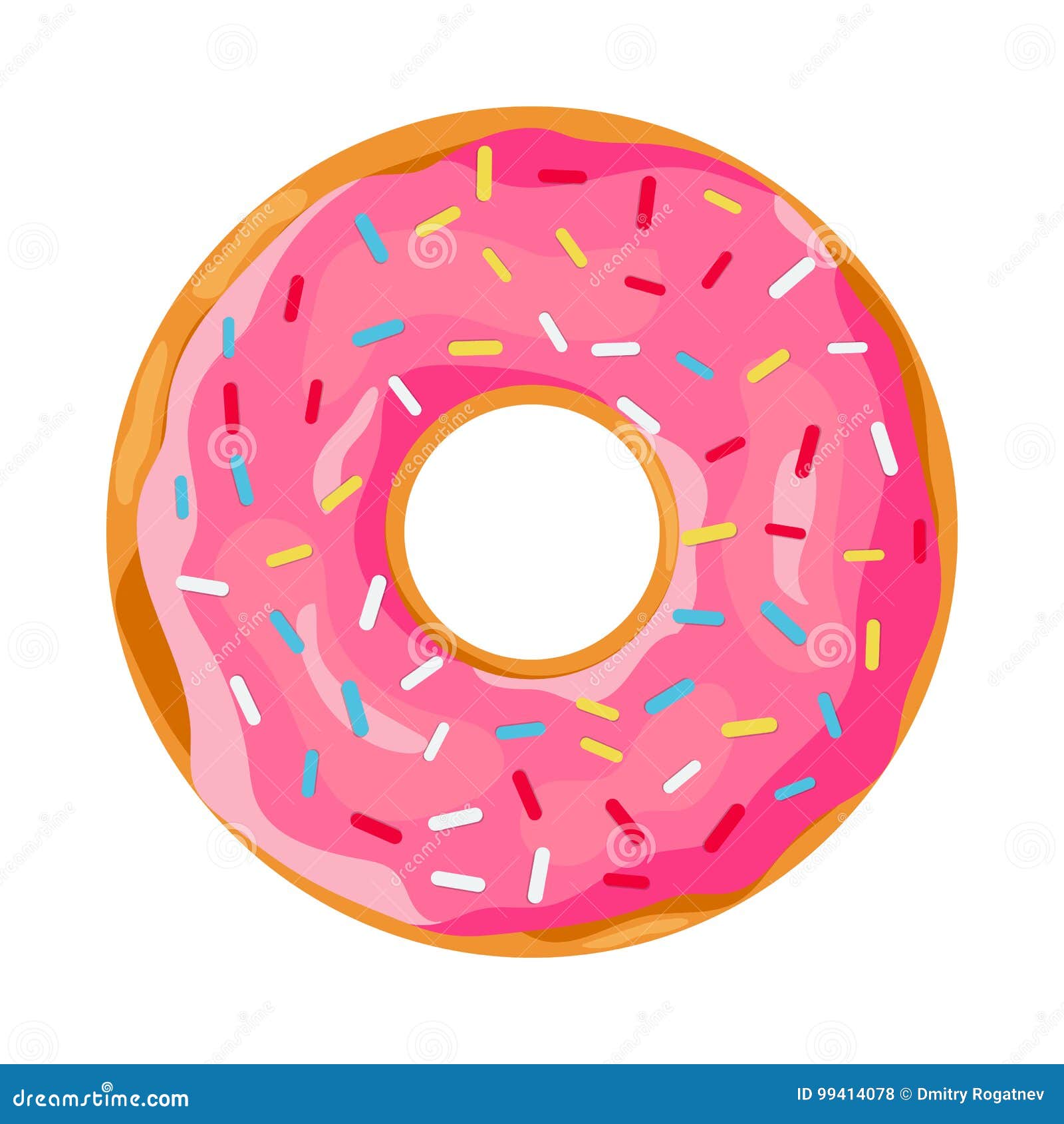 Donut with pink glaze. stock vector. Illustration of bakery - 99414078 Donut with pink glaze. stock vector. Illustration of bakery - 99414078