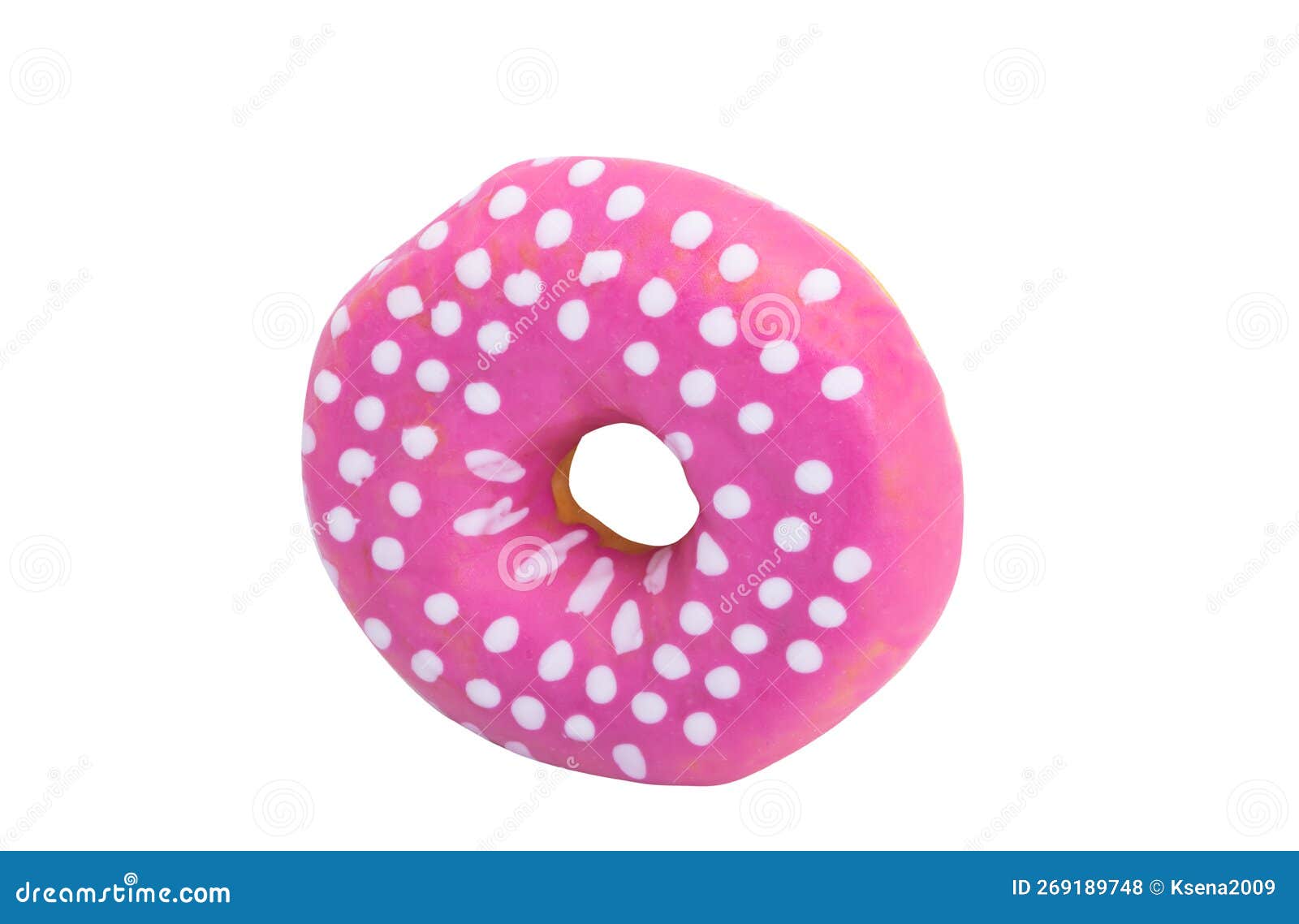 Donut in Pink Glaze Isolated Stock Photo - Image of fried, donut: 269189748