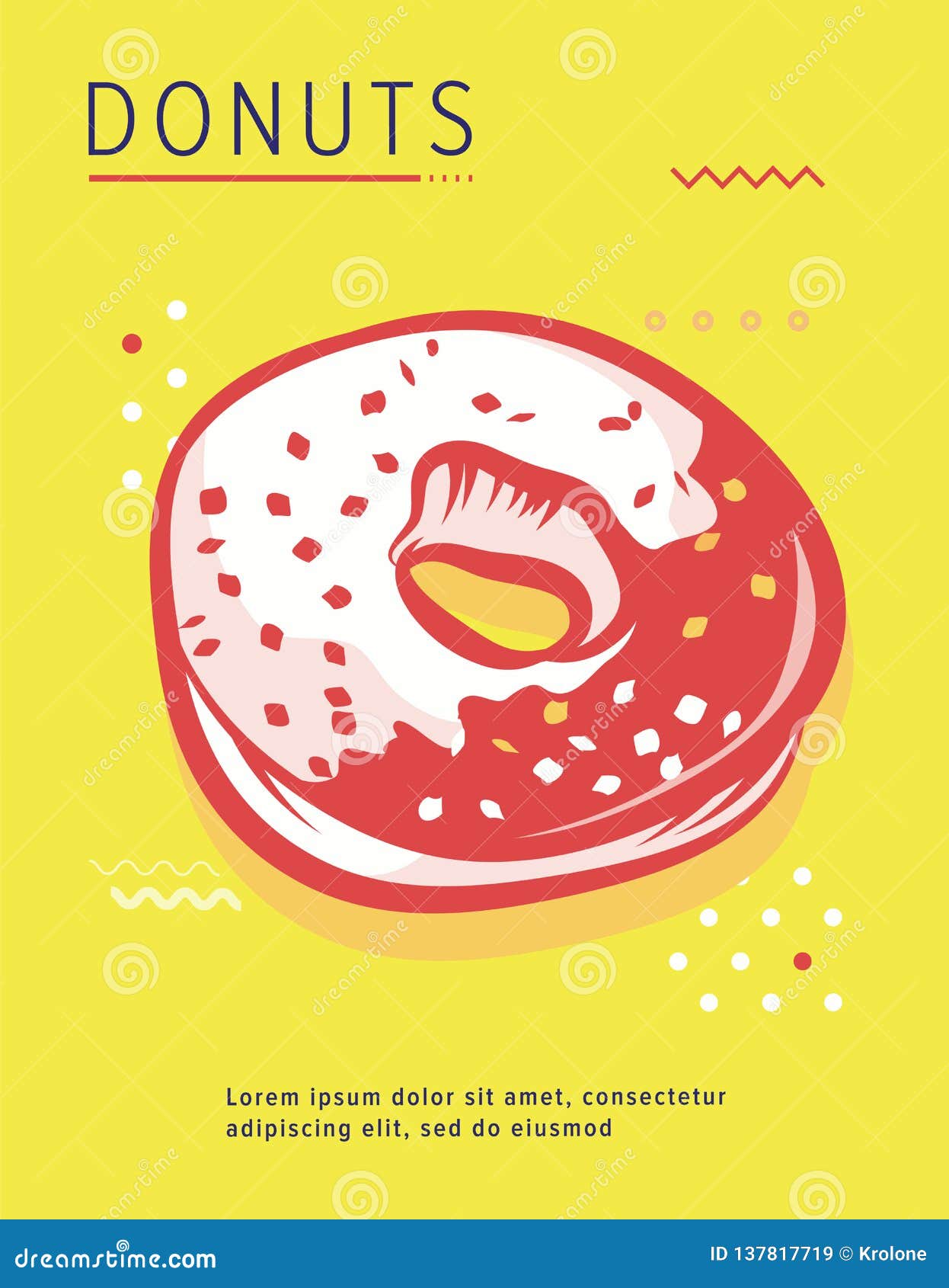 Donut Poster with Cool Design. Vector Stock Illustration Stock Vector ...
