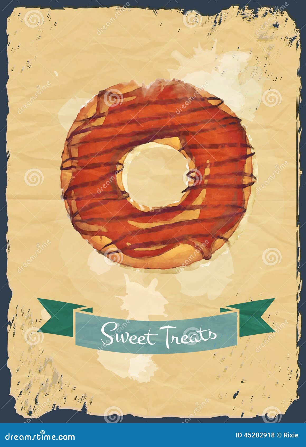 Donut poster stock vector. Illustration of food, chocolate - 45202918