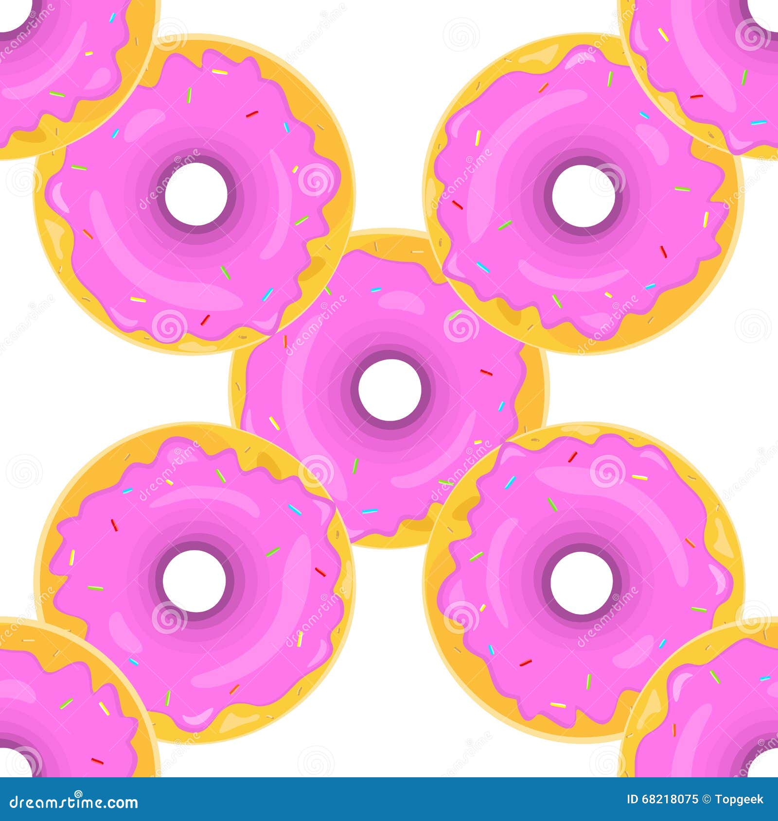 Donut Seamless Background Texture Pattern Stock Vector - Illustration ...