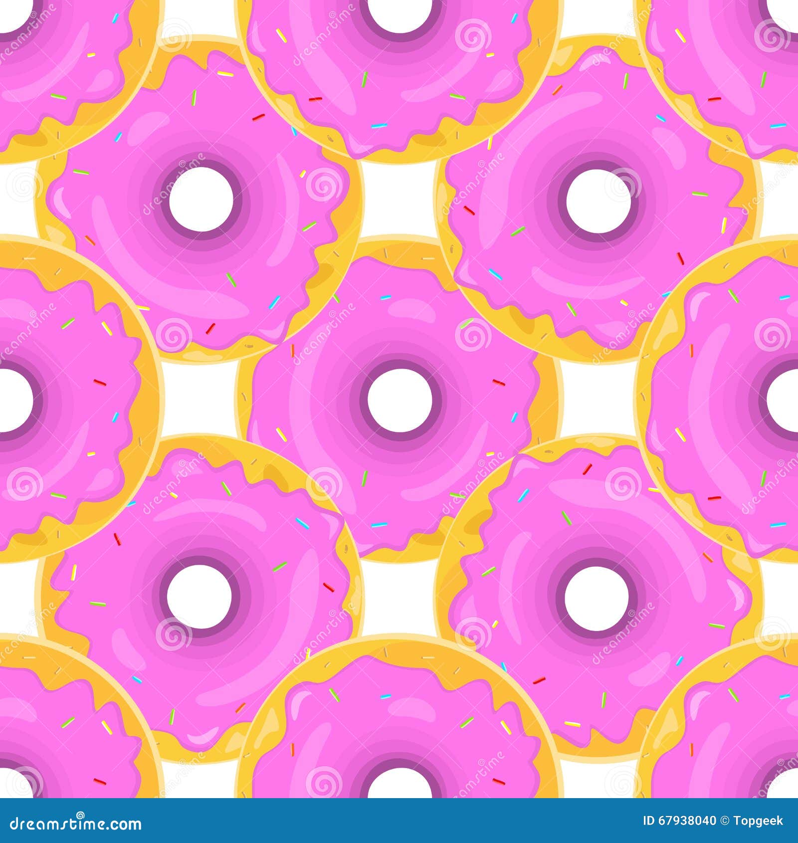 Donut Seamless Background Texture Pattern Cartoon Vector ...