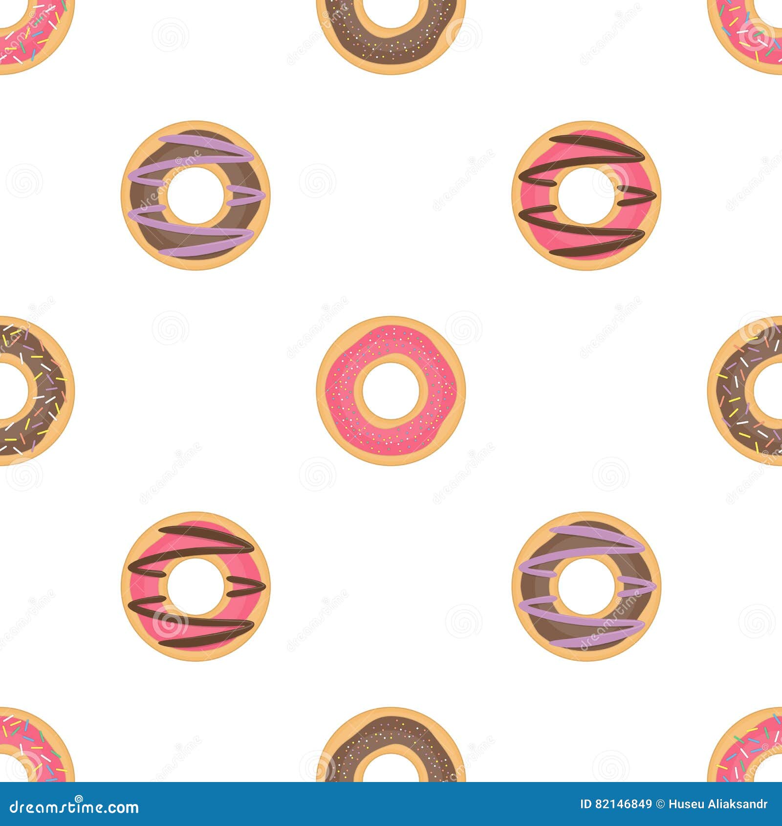 Donut seamless background. stock vector. Illustration of doughnut ...