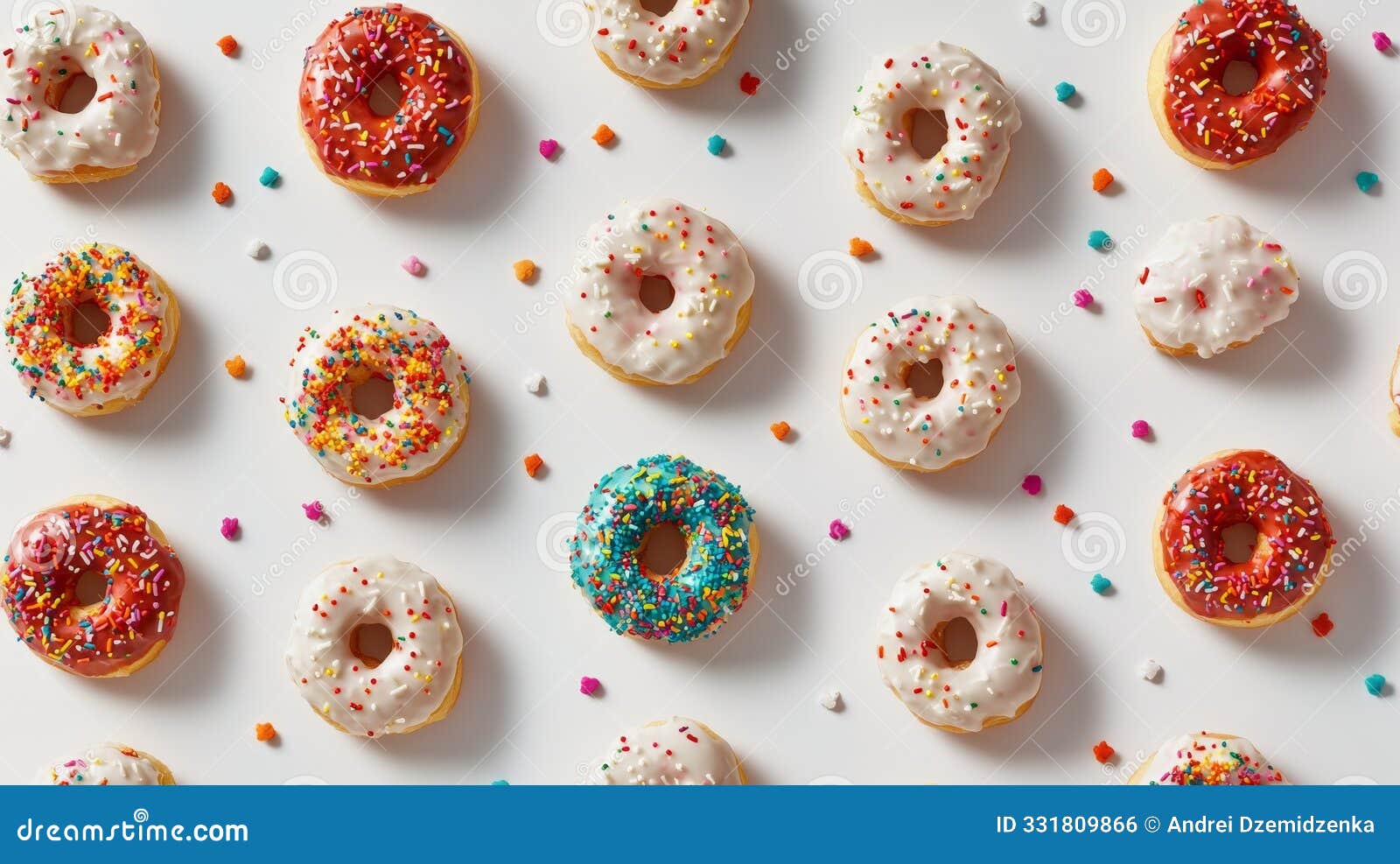 Donut Set with Sprinkles on Transparent Background, Decorated with ...
