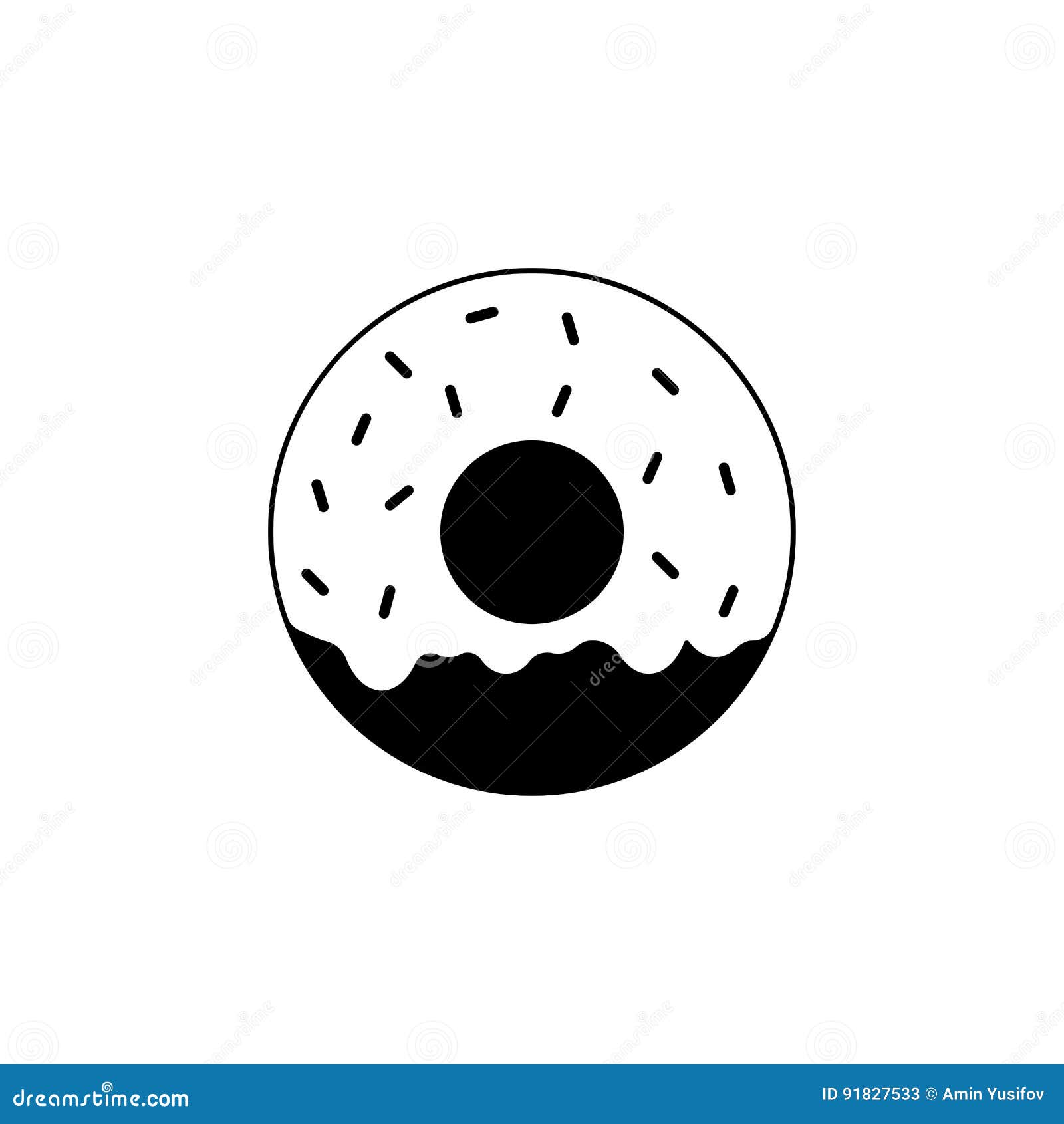 Donut Solid Icon, Food Drink Elements Stock Vector - Illustration of ...