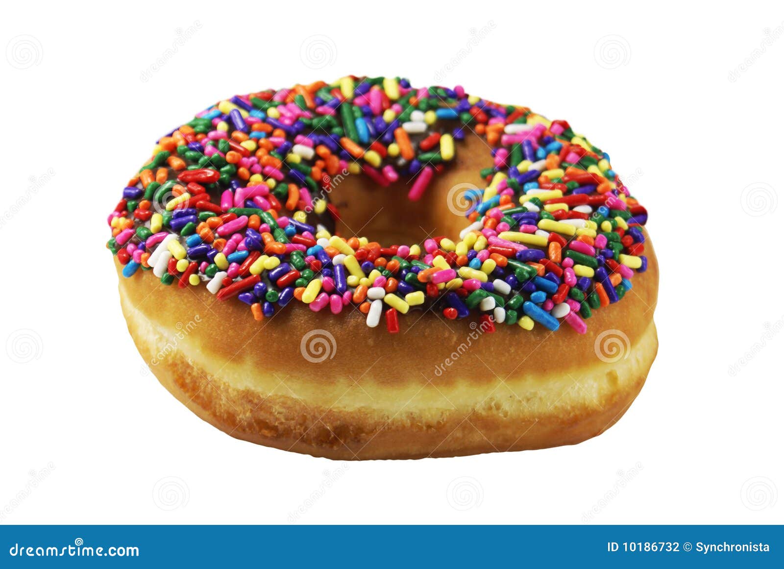 Donut with sprinkles stock photo. Image of isolated, food - 10186732