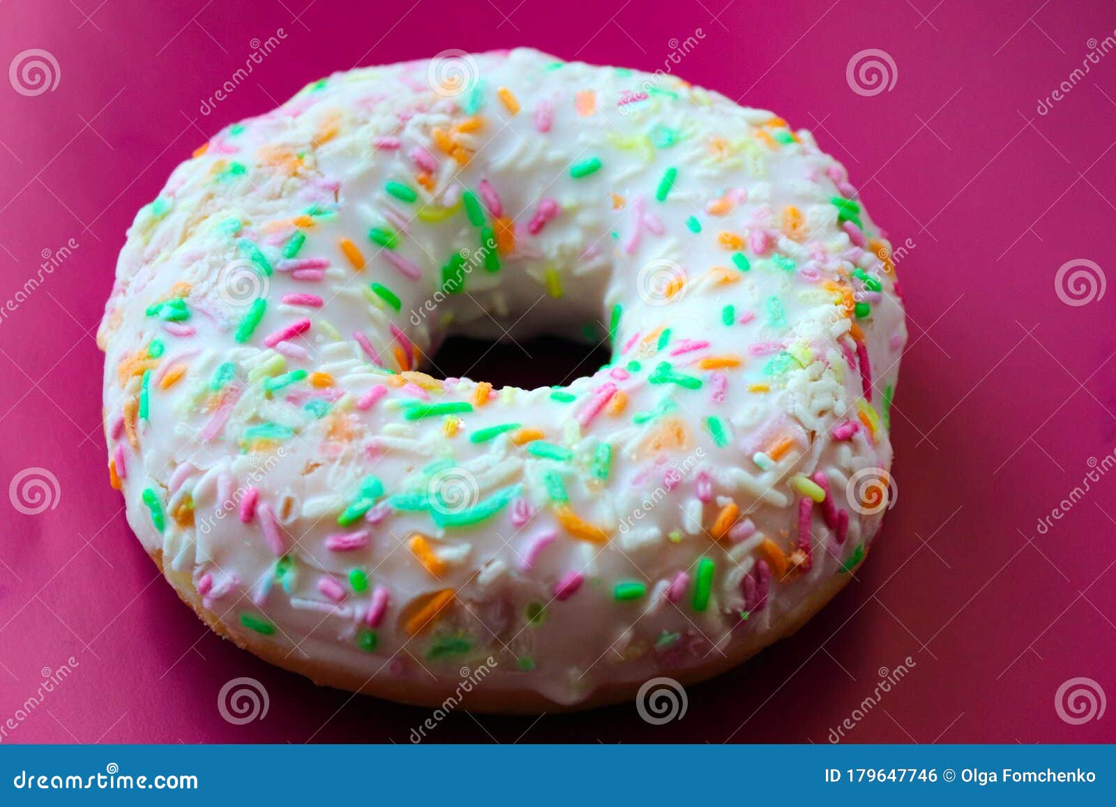 Donut with sprinkles stock photo. Image of food, breakfast - 179647746