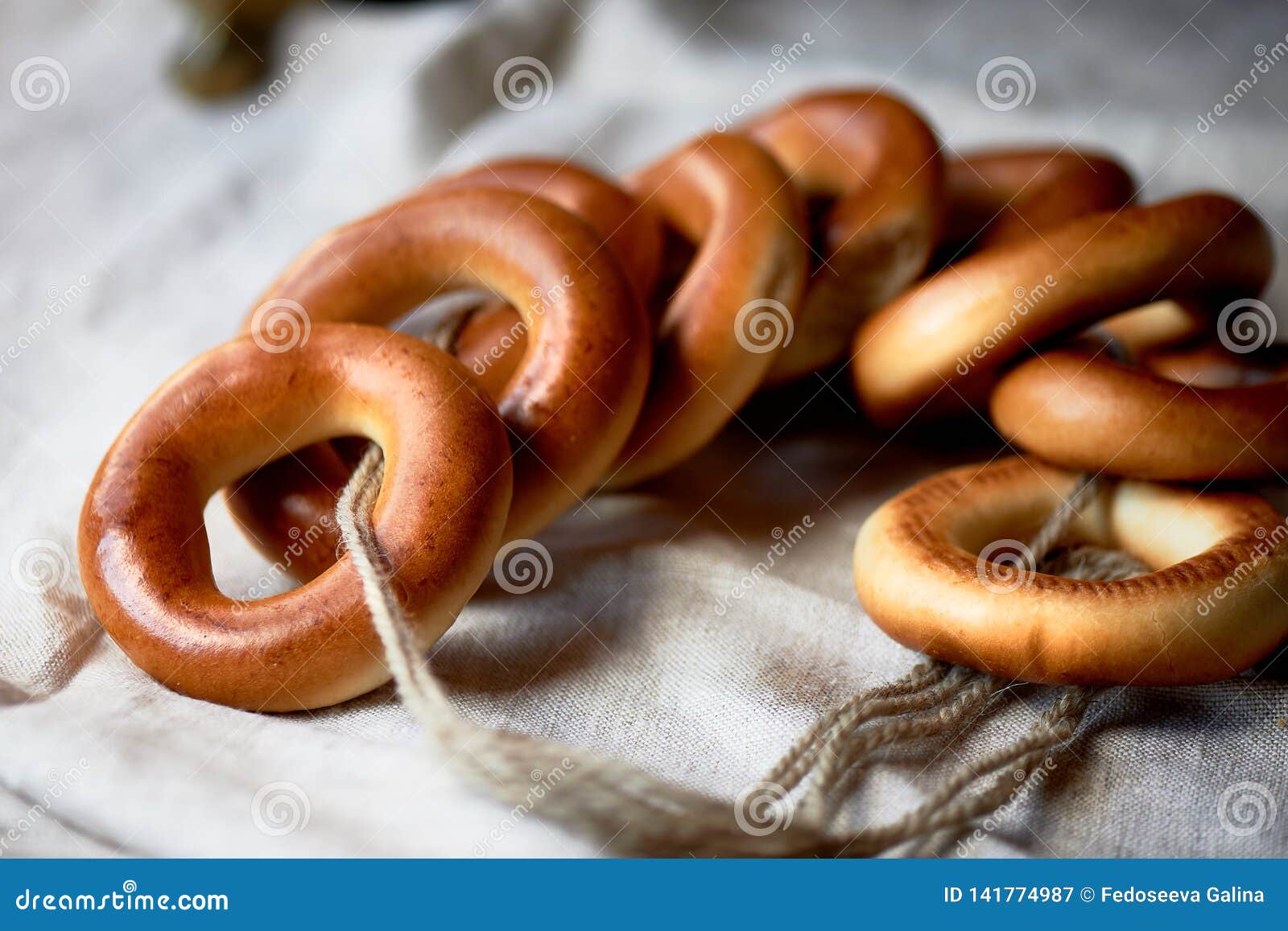 Donut on a String.Traditional Russian Baking Stock Image - Image of ...