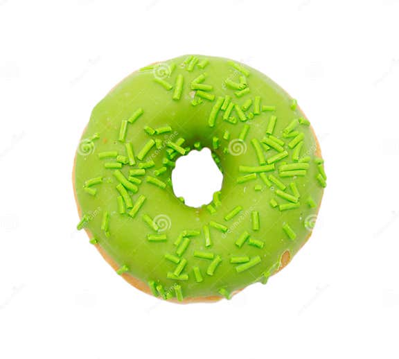 Donut Verde Isolada Em Fundo Branco. Imagem de Stock - Imagem de alto, insalubre: 240827885