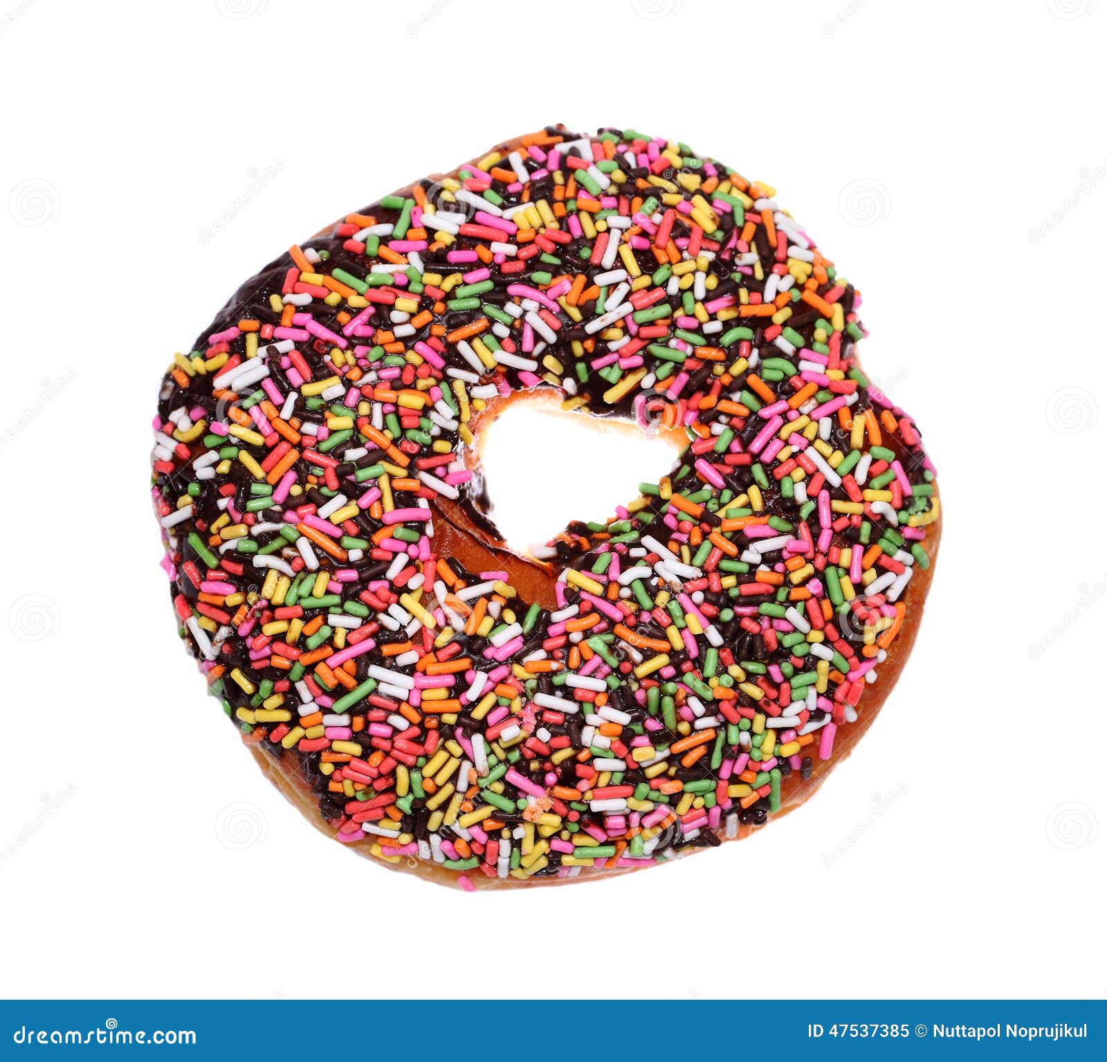 Donut on white background stock image. Image of glazed - 47537385