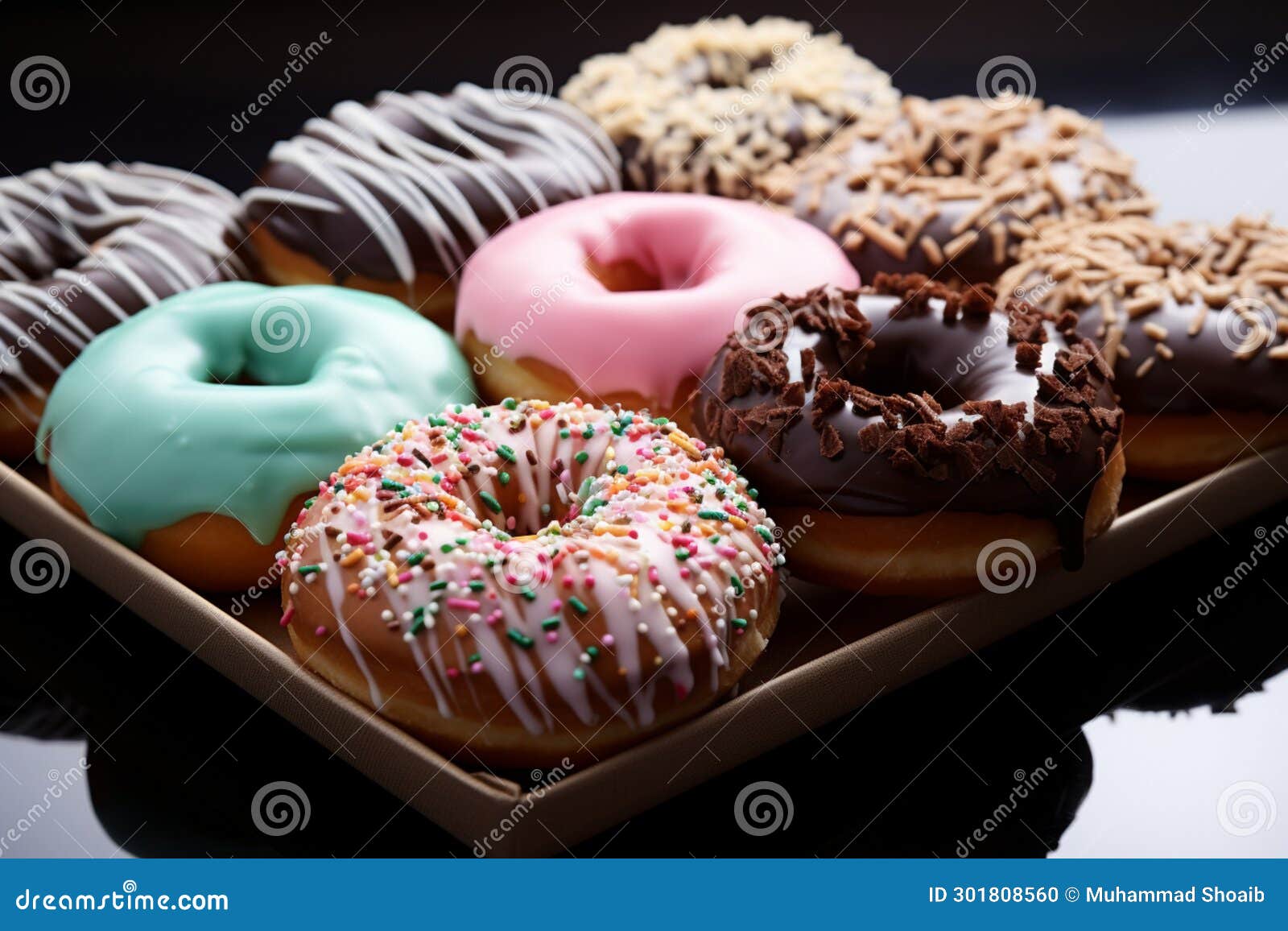 Donuts in Appealing Presentation after Creative Enhancements and Edits ...