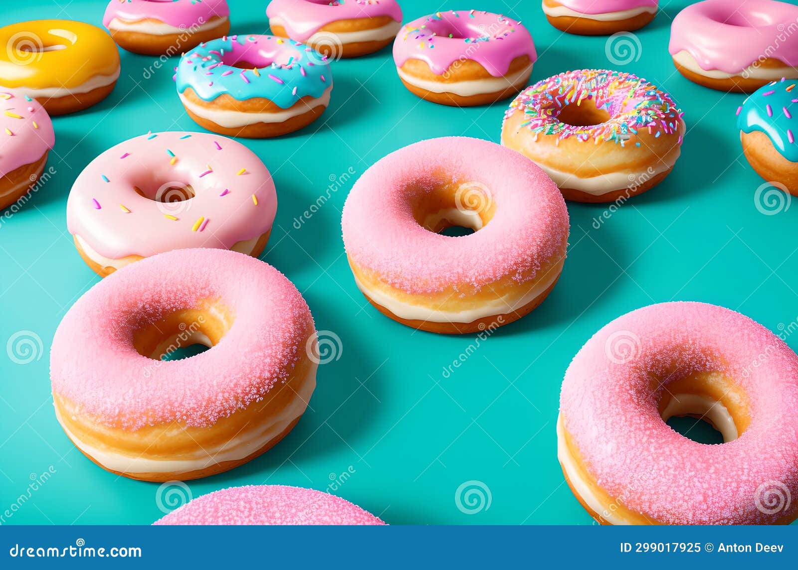Donuts. Assorted Donuts with Different Glazes. Generative AI. Stock ...