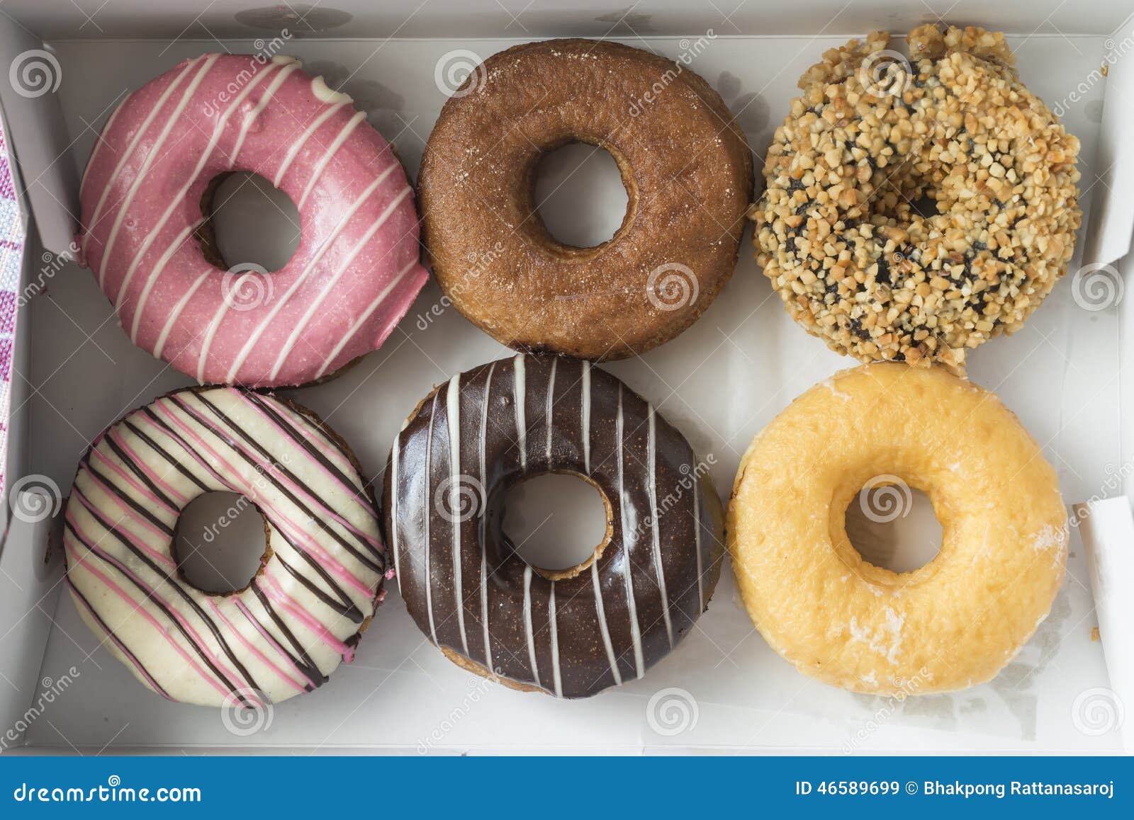 Donuts in a box stock image. Image of breakfast, treat - 46589699