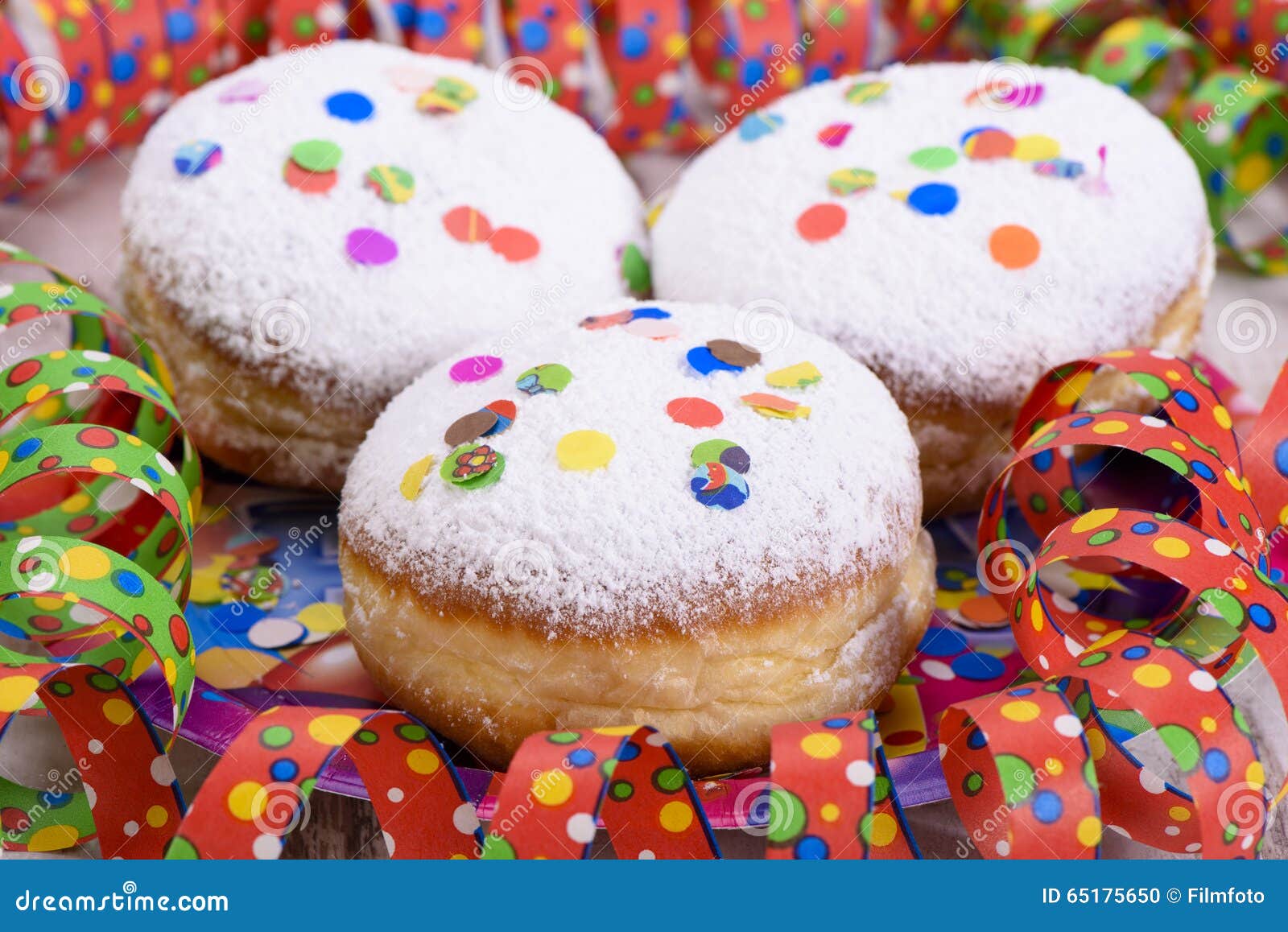 Donuts at Carnival with Confetti Stock Photo - Image of donuts ...