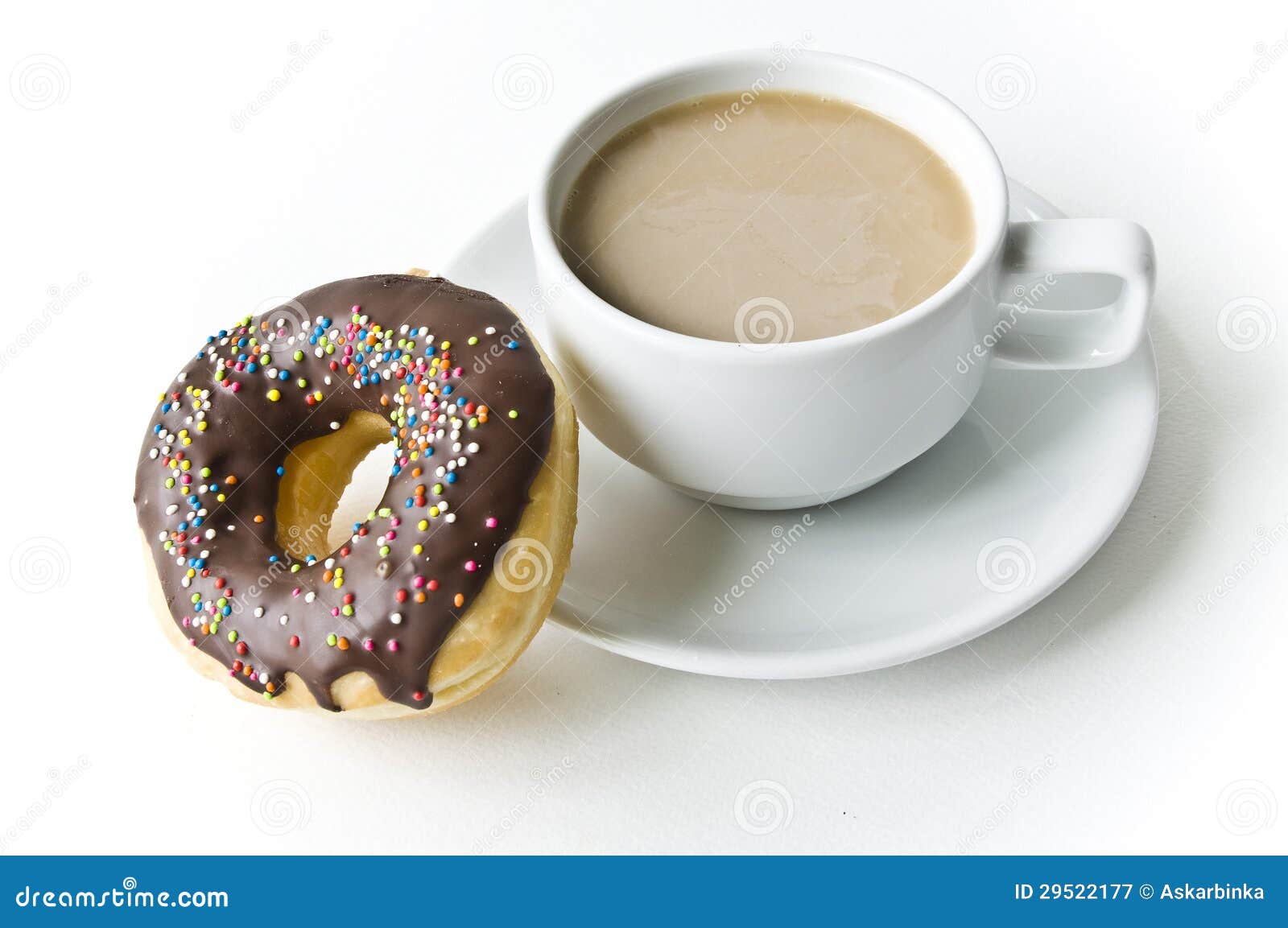 Donuts and coffee cup stock image. Image of tasty, white - 29522177