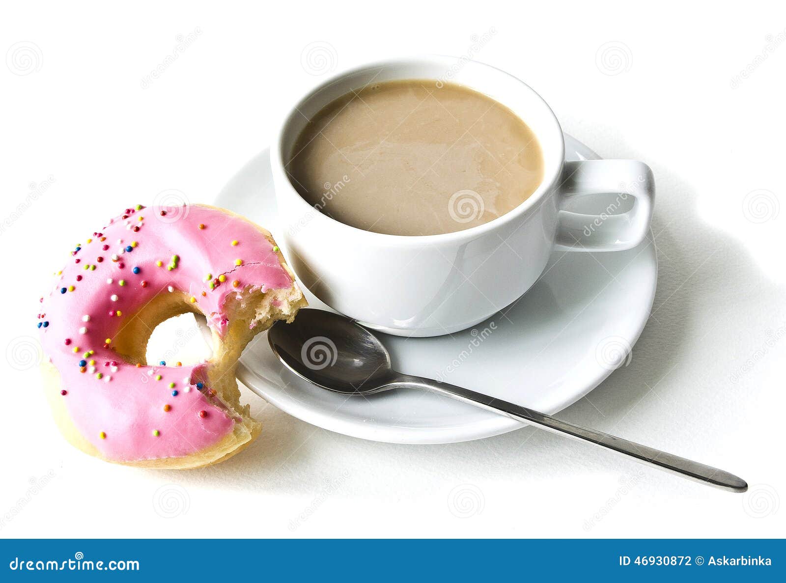 Donuts and coffee cup stock photo. Image of tasty, glaze - 46930872