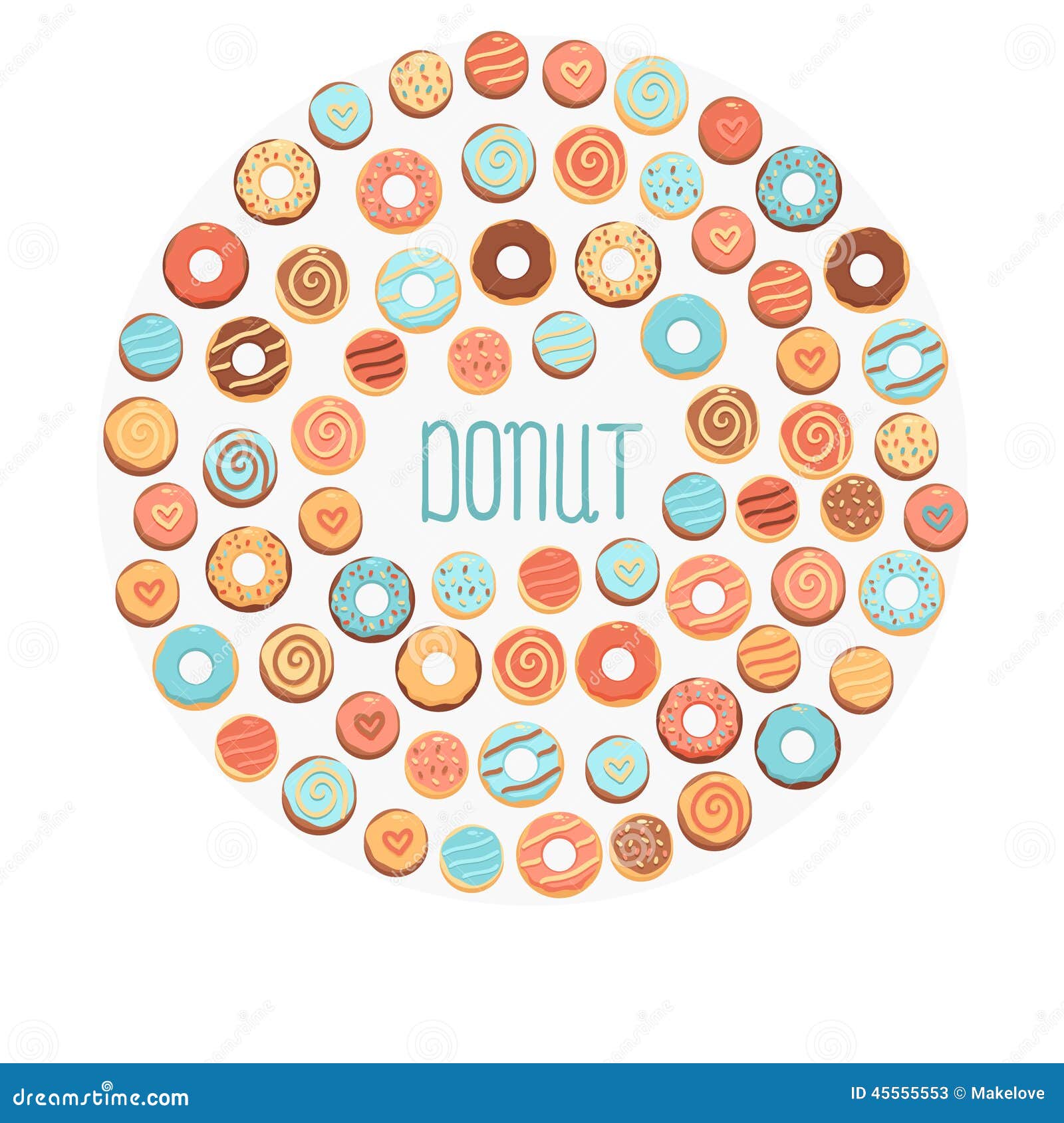 Donuts stock vector. Illustration of bake, design, dessert - 45555553