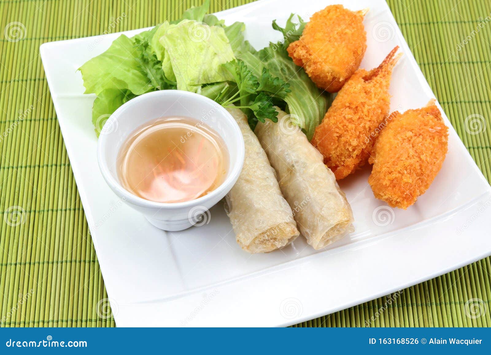 Donuts of Crabs and Spring Rolls Stock Photo - Image of meal, cuisine ...